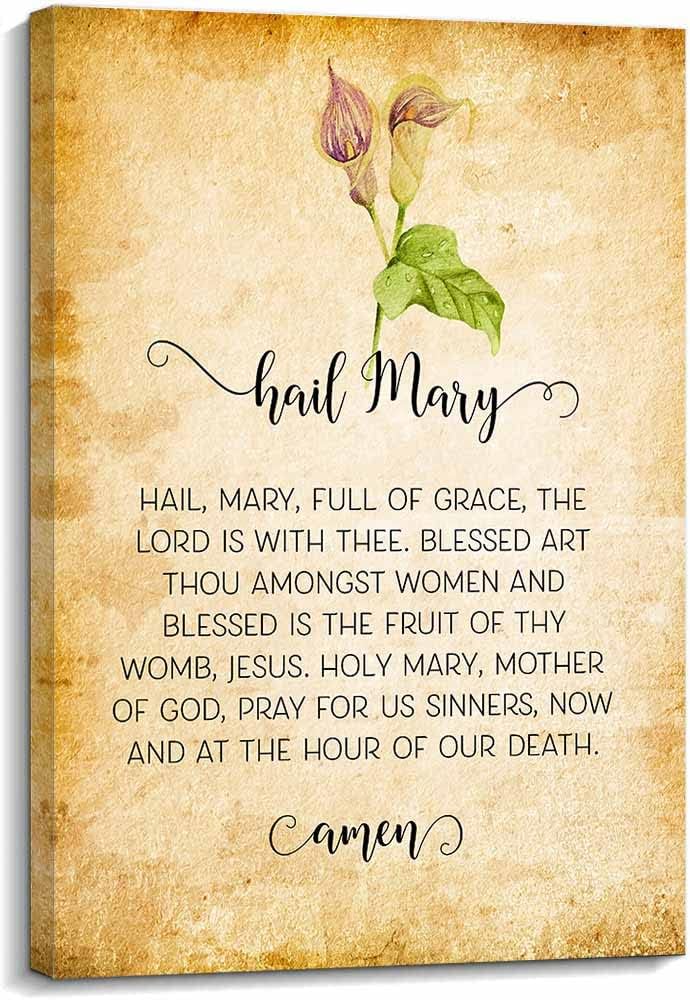 AABERIC Hail Mary Prayer Poster Catholic Prayer Wall Art Pictures for ...