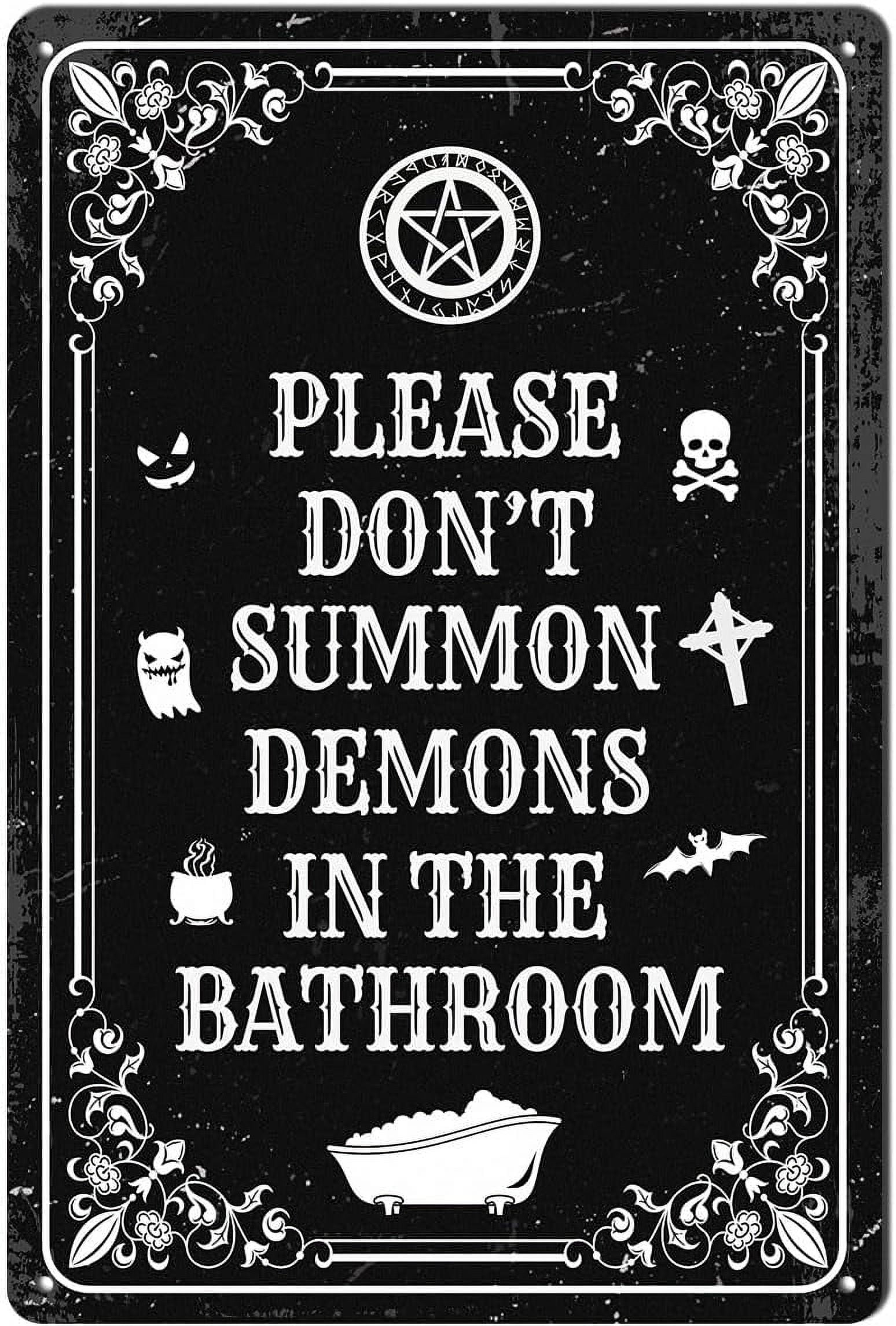 AABERIC Halloween Bathroom Decor Funny Dark Humor Goth Metal Signs ...