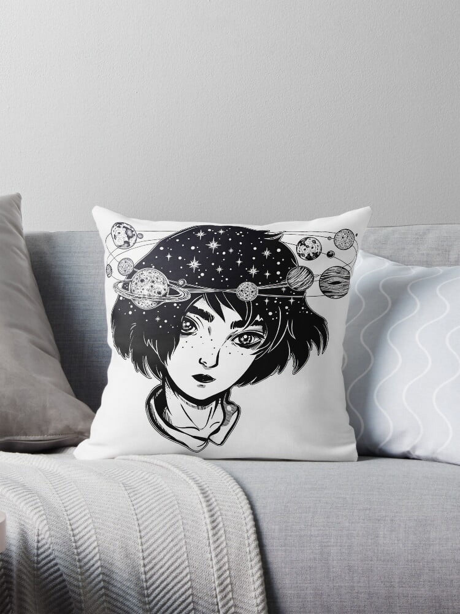 AABERIC Halo of Planets Outer Space Girl with Head full of Stars and ...