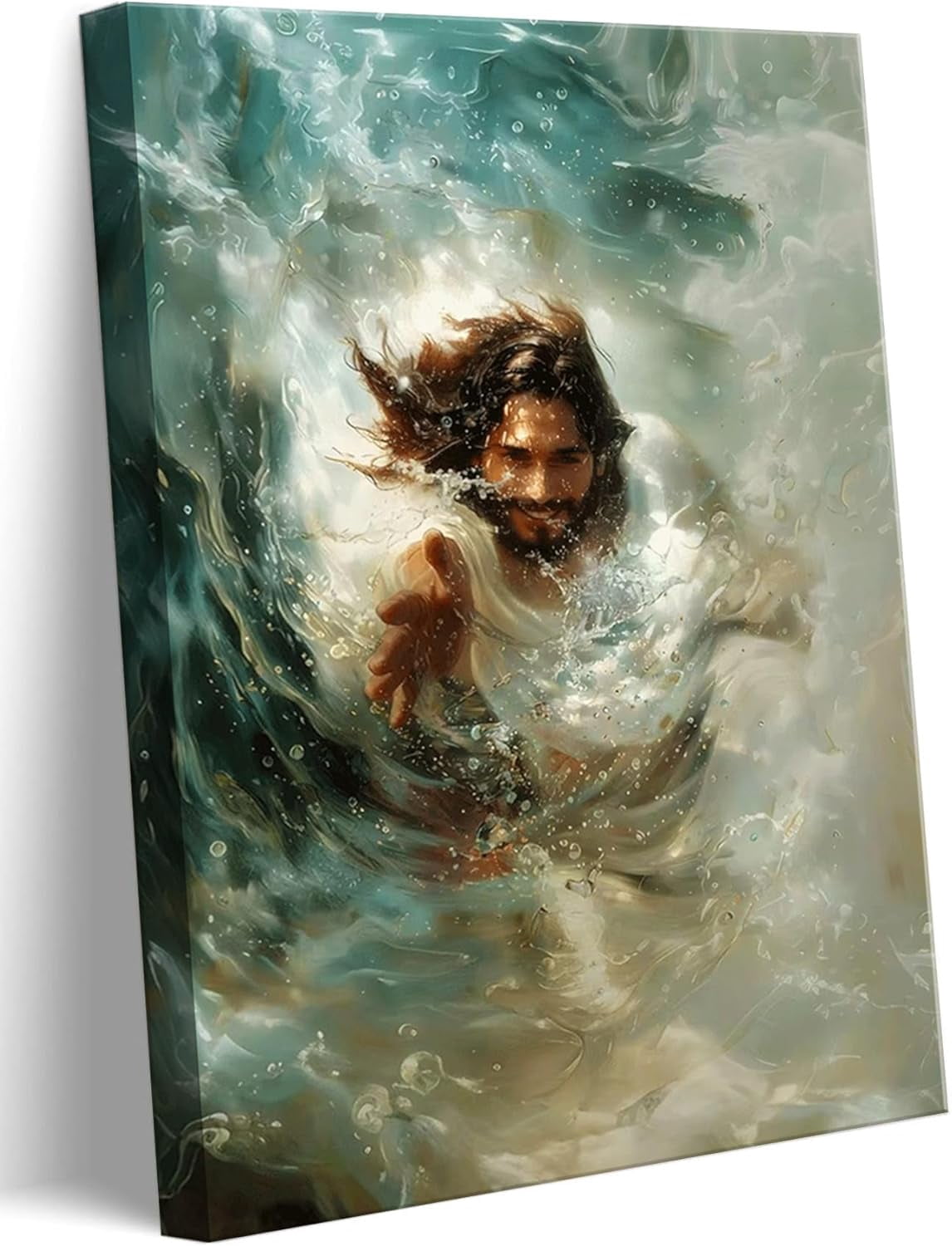 AABERIC Hand Of God Reaching Lnto Water Canvas Wall Art Christianity ...