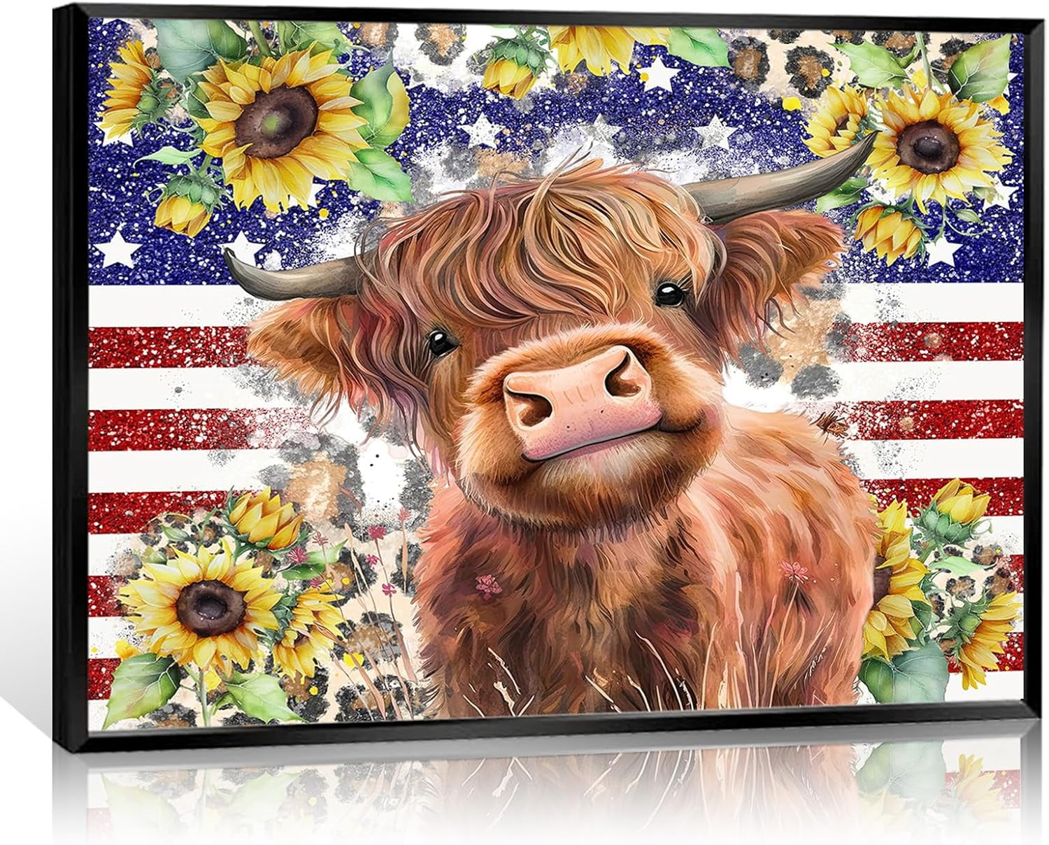AABERIC Highland Cow In Bucket Bathroom Canvas Wall Art Cute Animal Bathroom Wall Decor ...