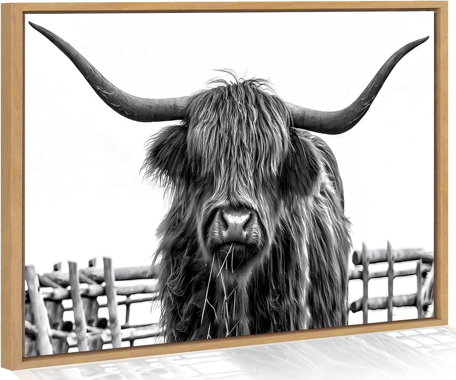 AABERIC Highland Cow Canvas Wall Art,Highland Cow Wall Art Canvas Printings,Black and White ...