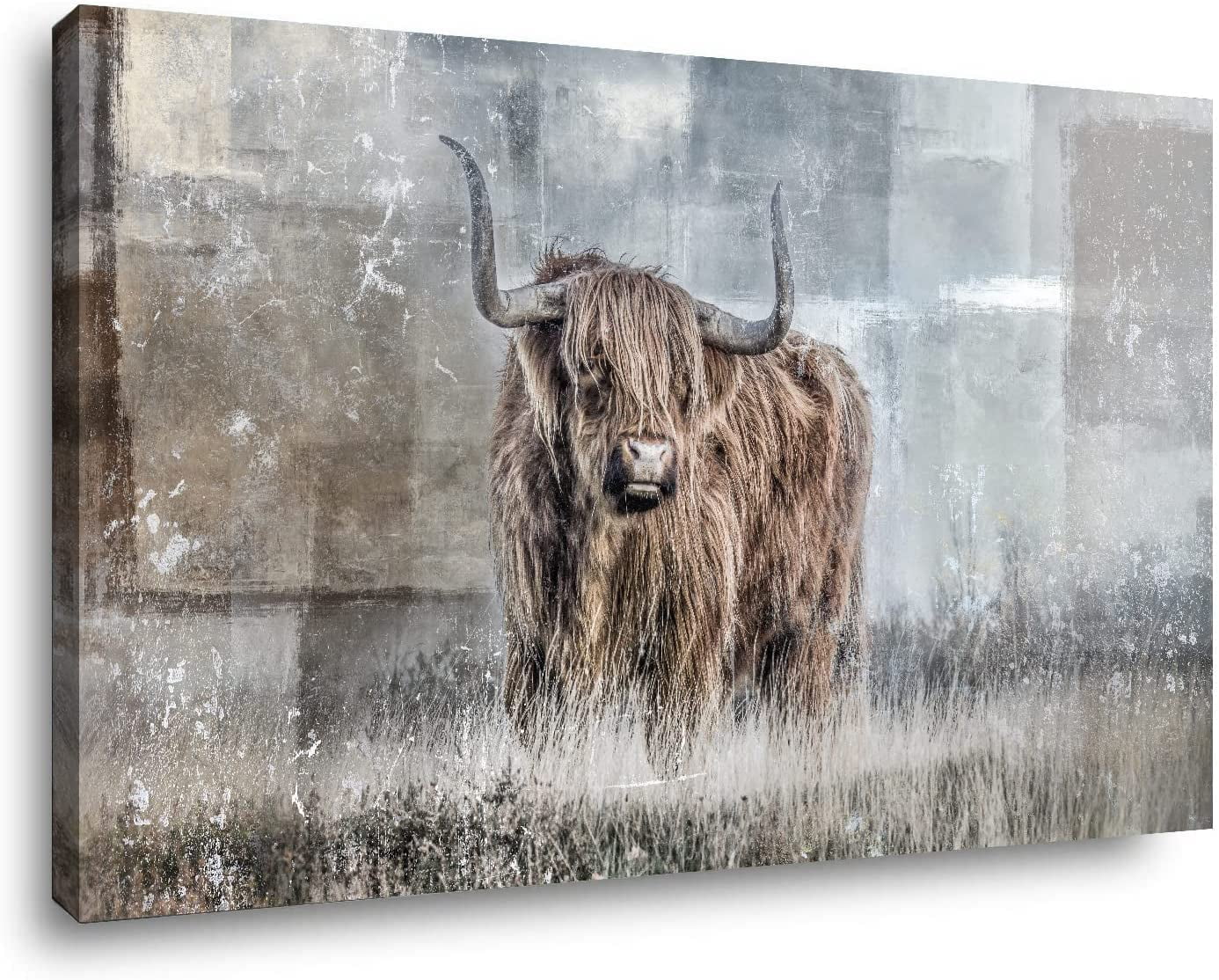 AABERIC Highland Cow Decor Highland Cow Wall Art Cow Bedroom Decor ...
