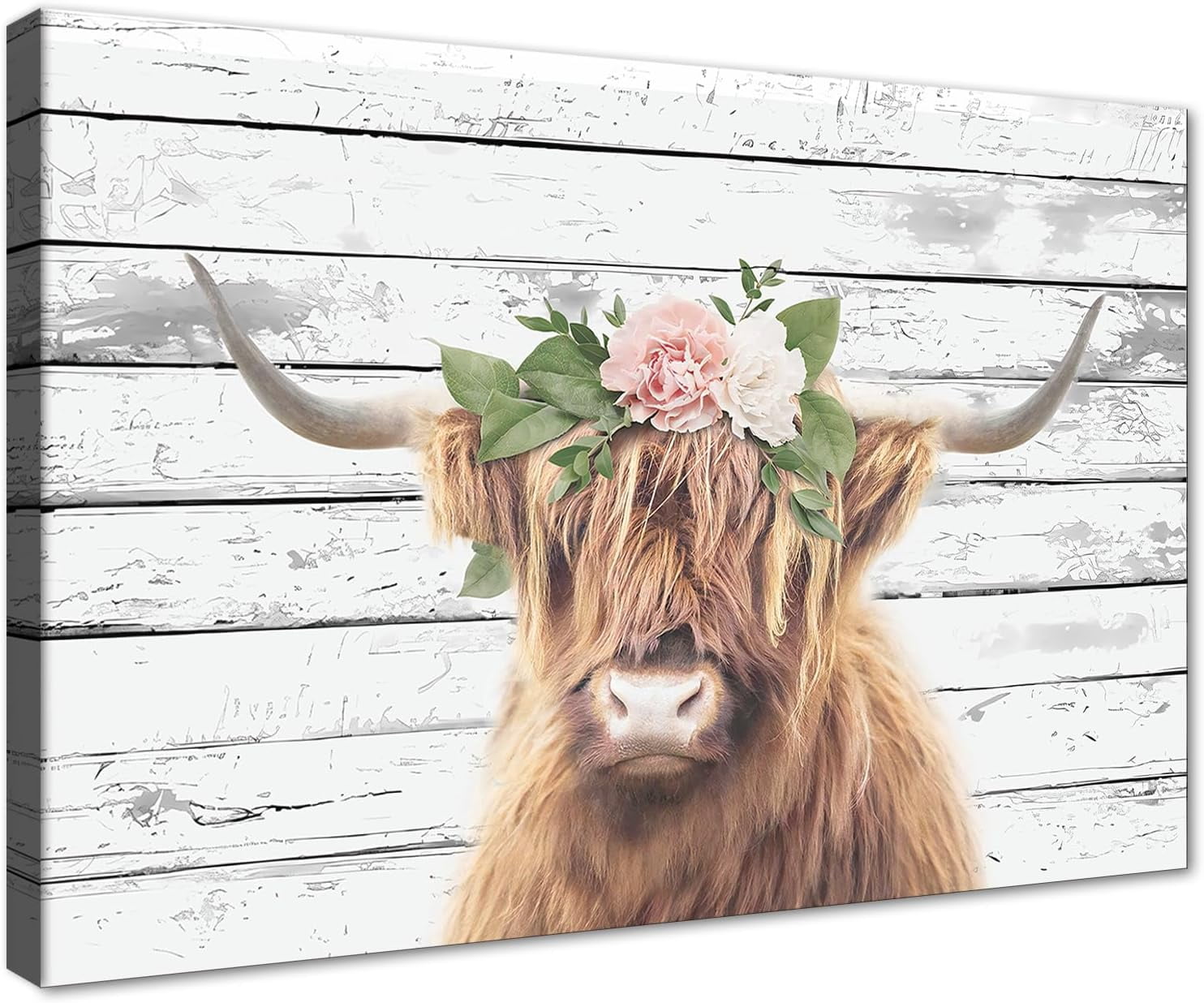 AABERIC Highland Cow Picture Wall Decor Cow Canvas Wall Art for ...