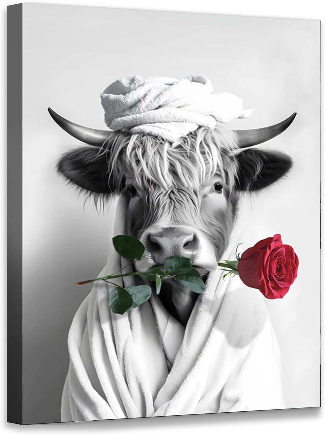 AABERIC Highland Cow Wall Art Cow Bathroom Wall Decor Farmhouse Animal ...