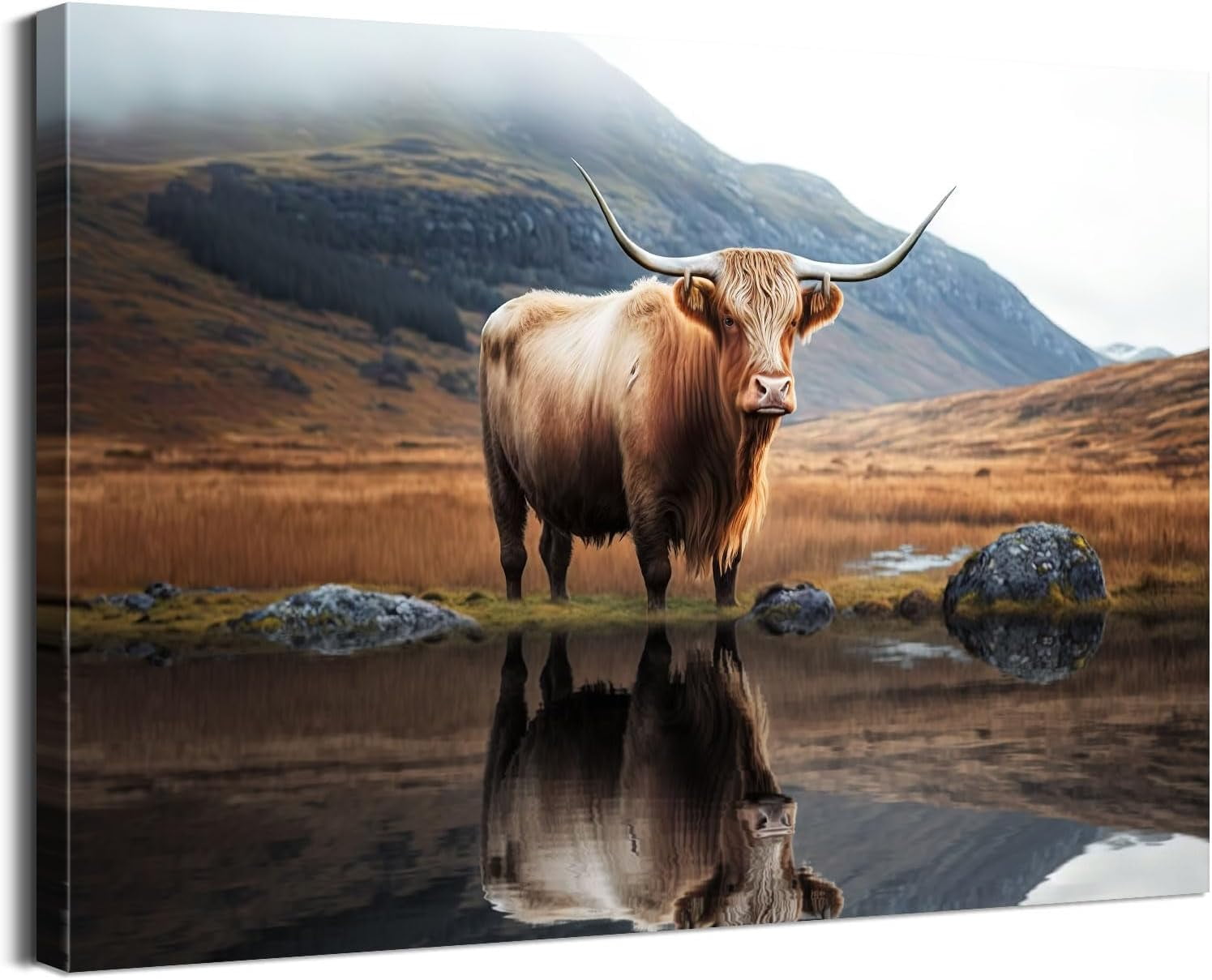 AABERIC Highland Cow Wall Art Cow Wall Art Farmhouse Wall Art Animal ...