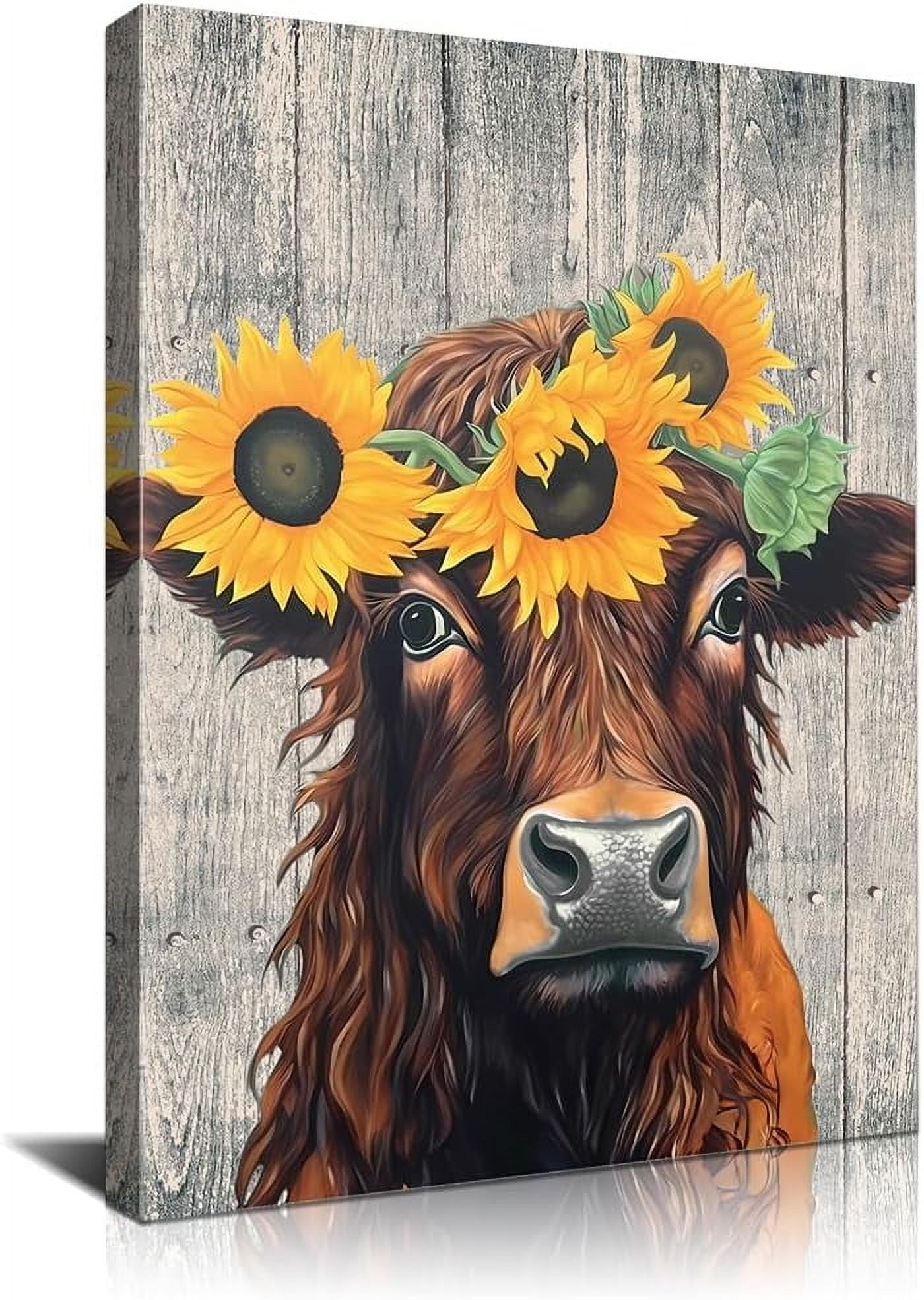 AABERIC Highland Cow Wall Art Cow Wall Decor Farmhouse Pictures Wall ...