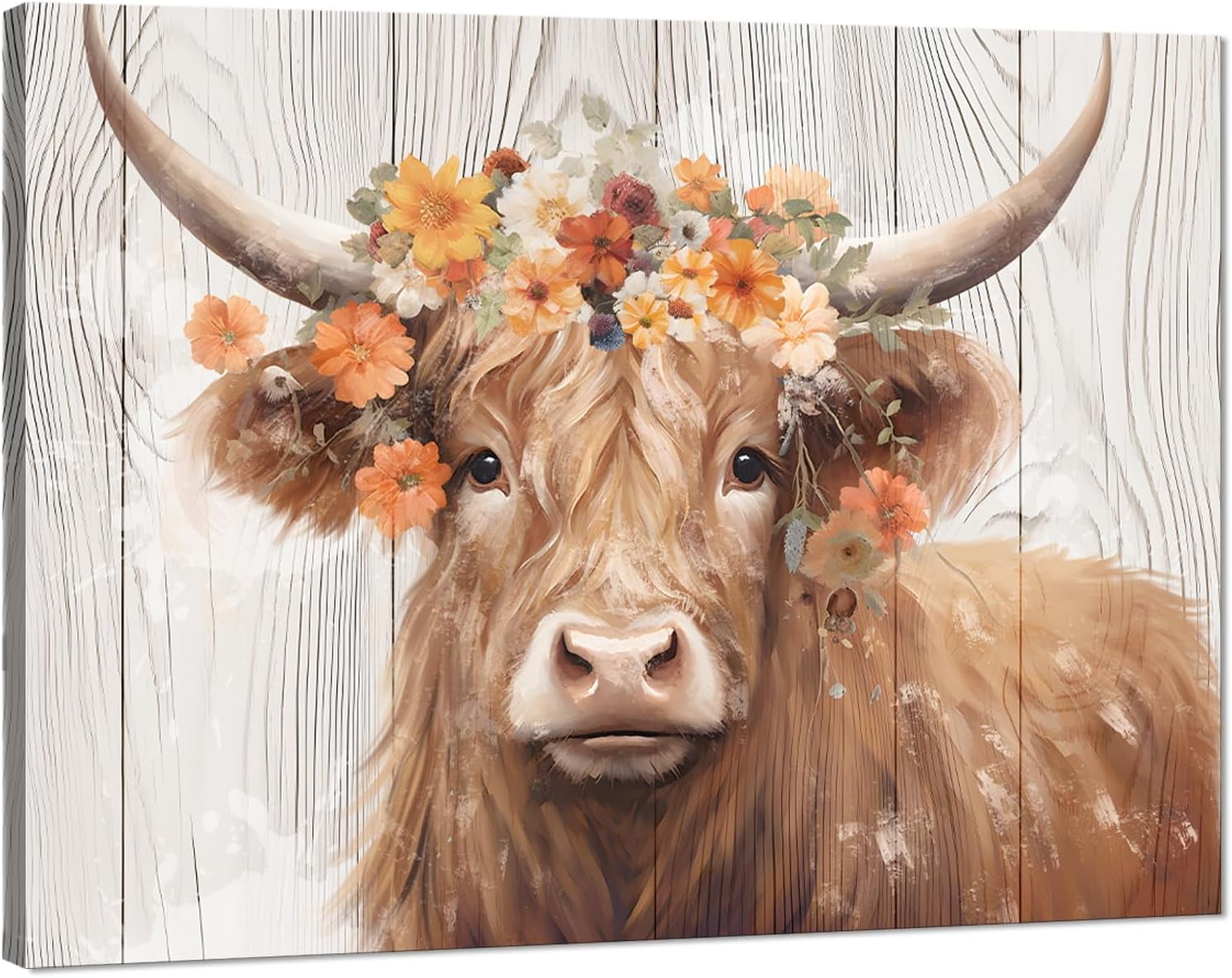 AABERIC Highland Cow Wall Art Scottish highland Cow Canvas Art Highland ...