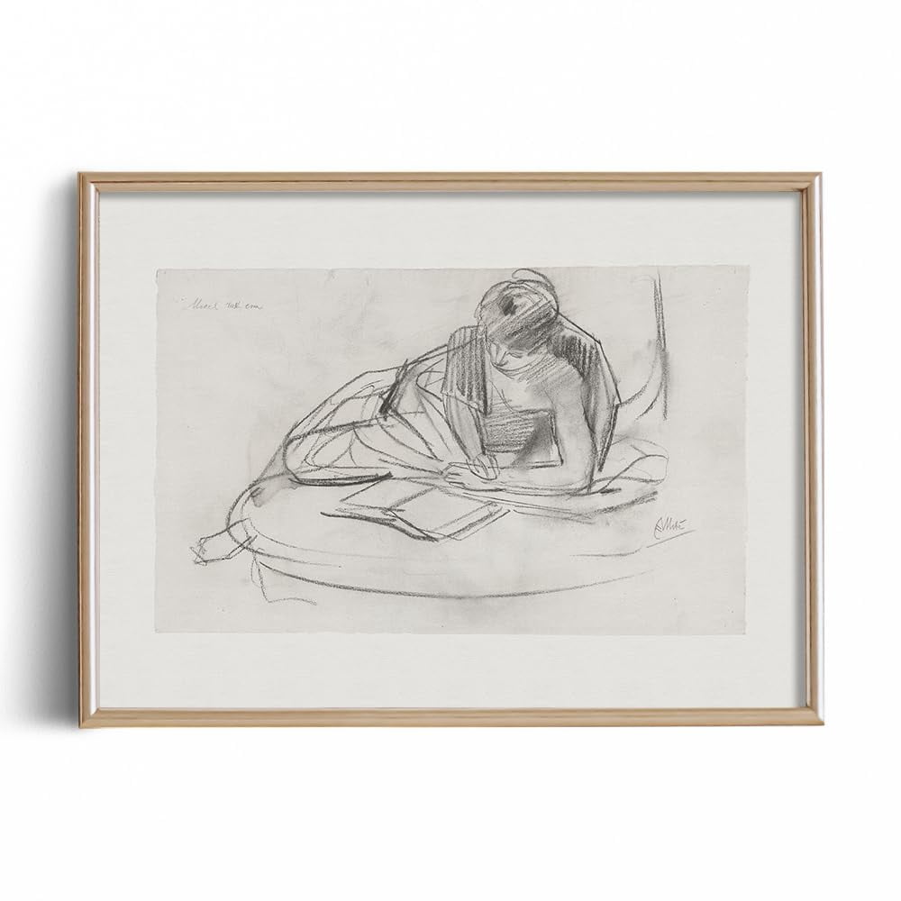 AABERIC Horse Drawing Etching Rustic Gray Picture - Beige Pony ...