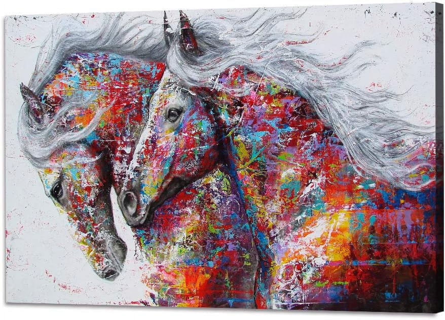 AABERIC Horse Graffiti Wall Art Abstract Animal Street Pop Canvas Art ...