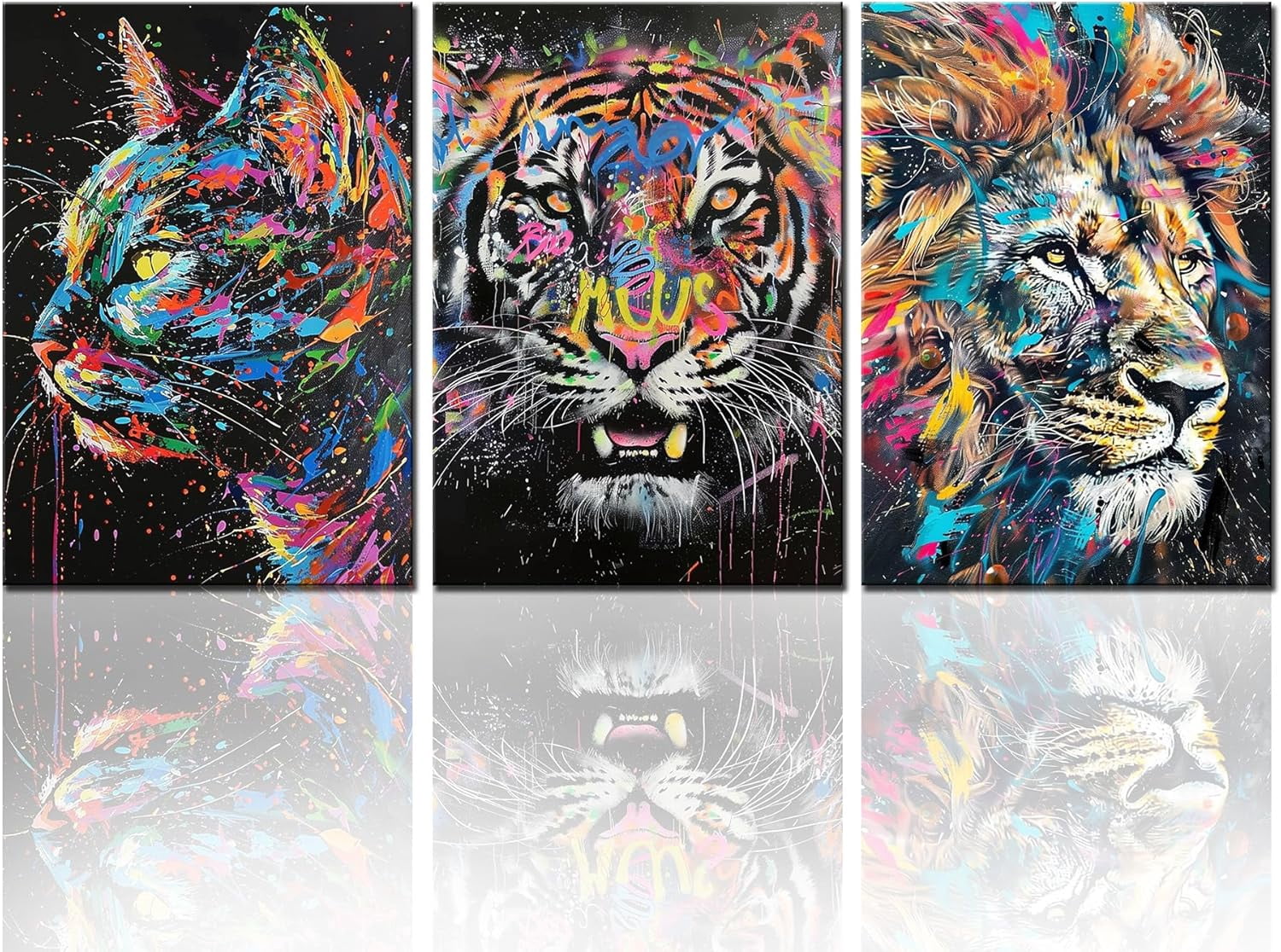 AABERIC Howl Wolf Paintings Abstract Graffiti Picture Street Art Decor ...
