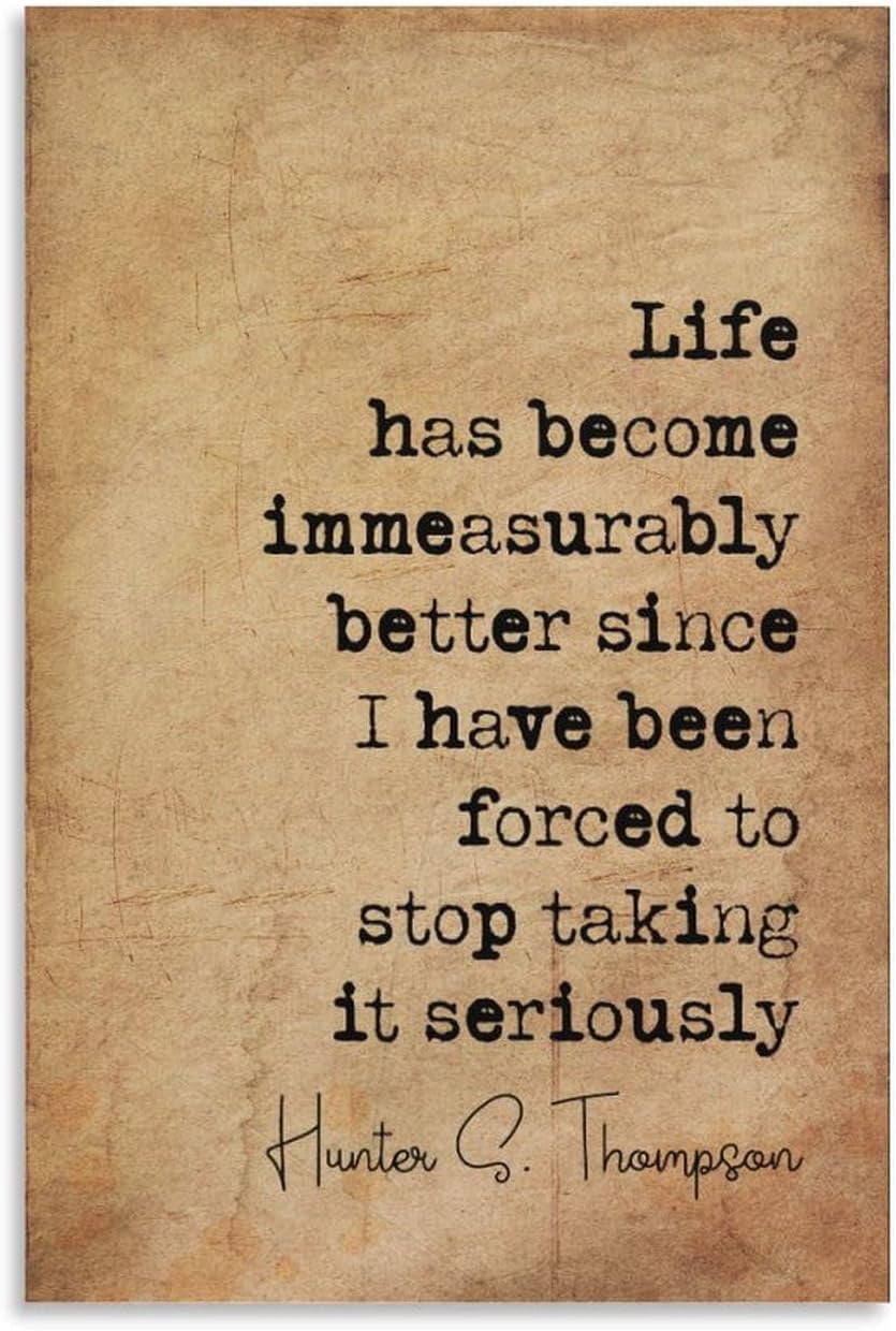 AABERIC Hunter S Thompson Quotes Poster: Life Should Not Be A Journey ...
