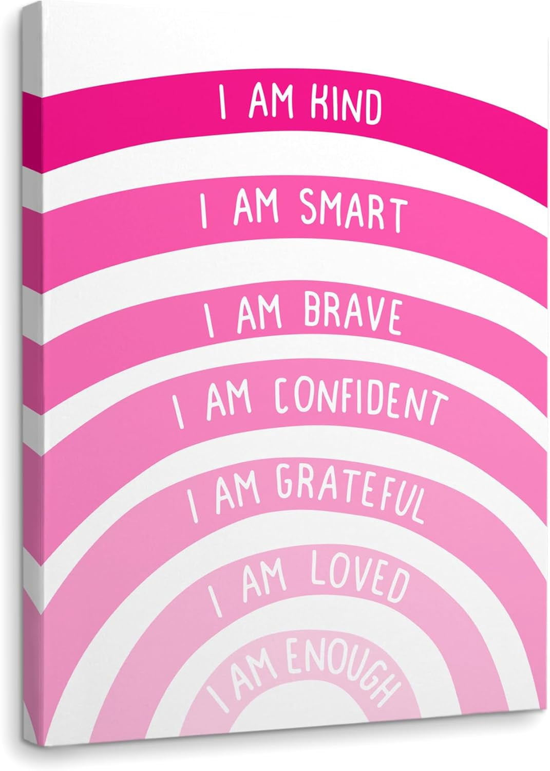 AABERIC I Am Kind Smart Brave Canvas Wall Art Decor 11×14 Boho Pink ...