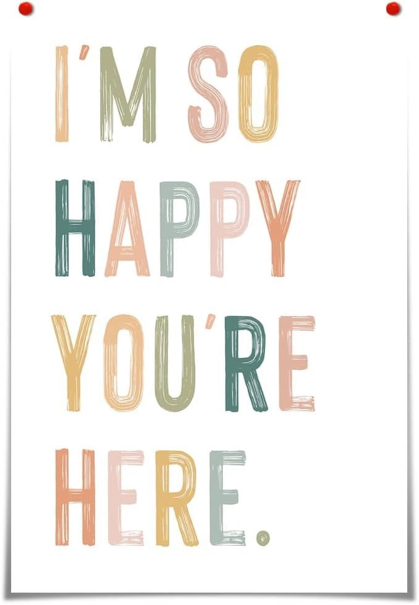 AABERIC 'I'm So Happy You're Here' Canvas Prints Wall Posters Classroom ...
