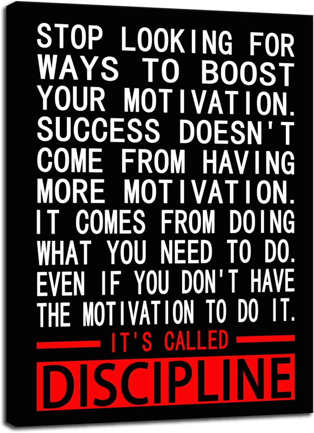 AABERIC Inspirational Canvas Office Print Wall Art Discipline Habits ...