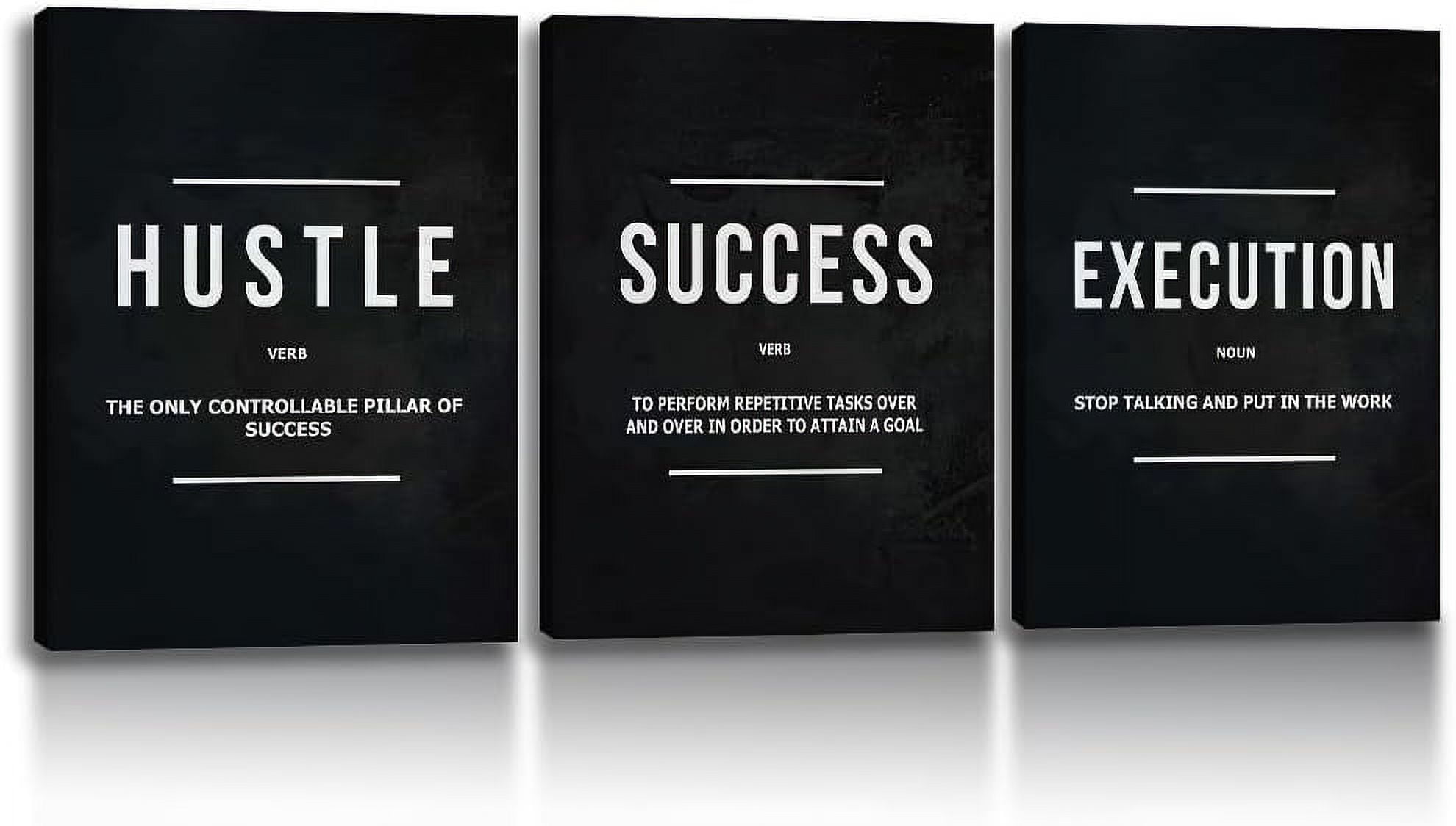 AABERIC Inspirational Canvas Painting Success Hustle Execution Poster ...