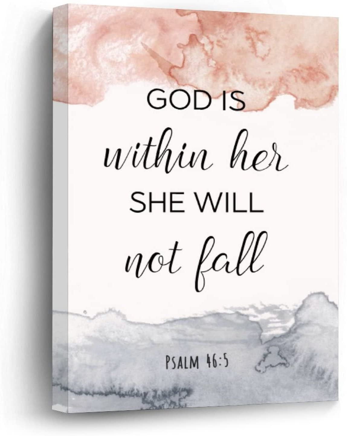 AABERIC Inspirational Canvas Print Wall Art Painting, God Is within Her ...