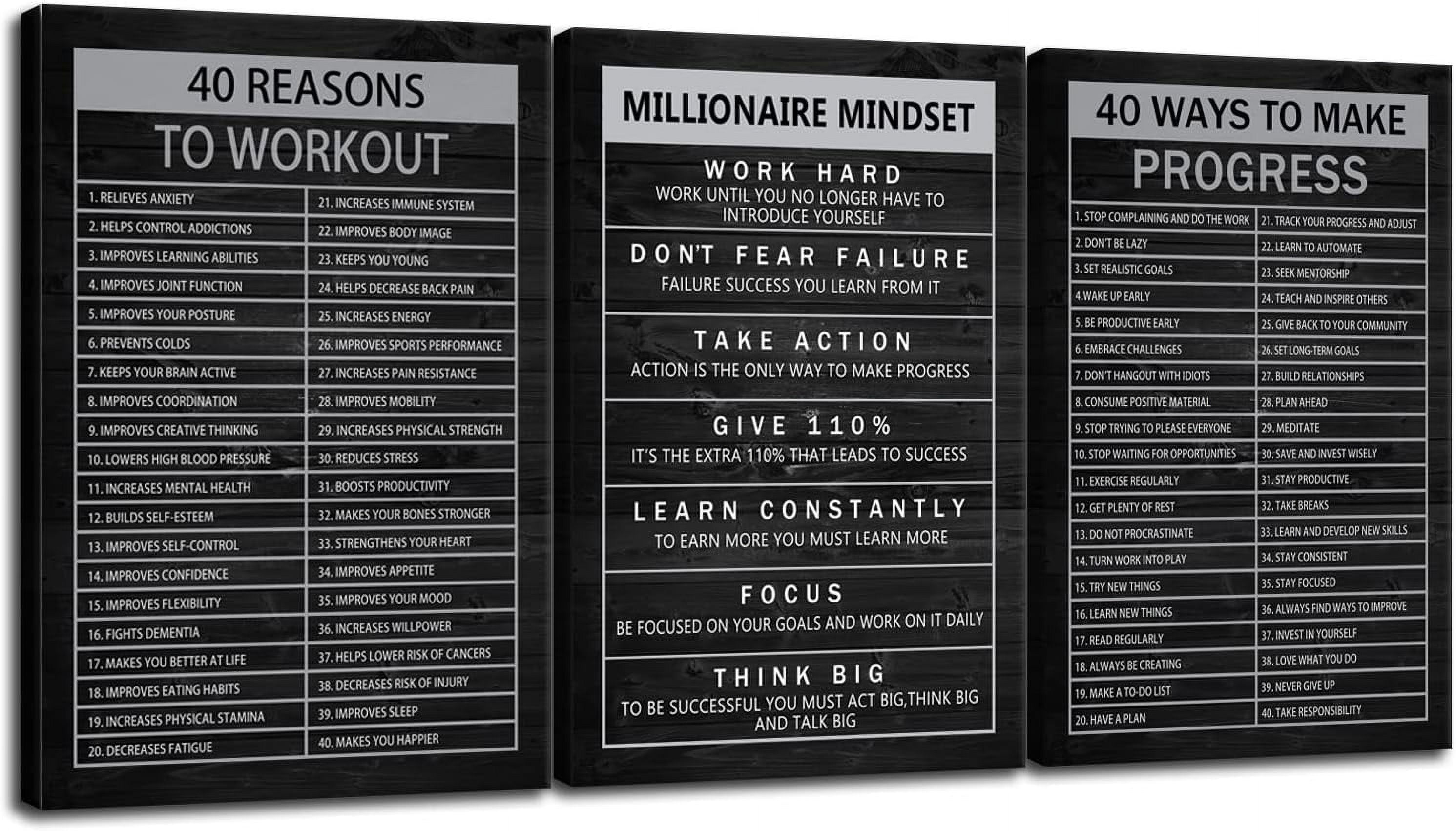 AABERIC Inspirational Poster 40 Reasons to Workout Motivational Wall ...