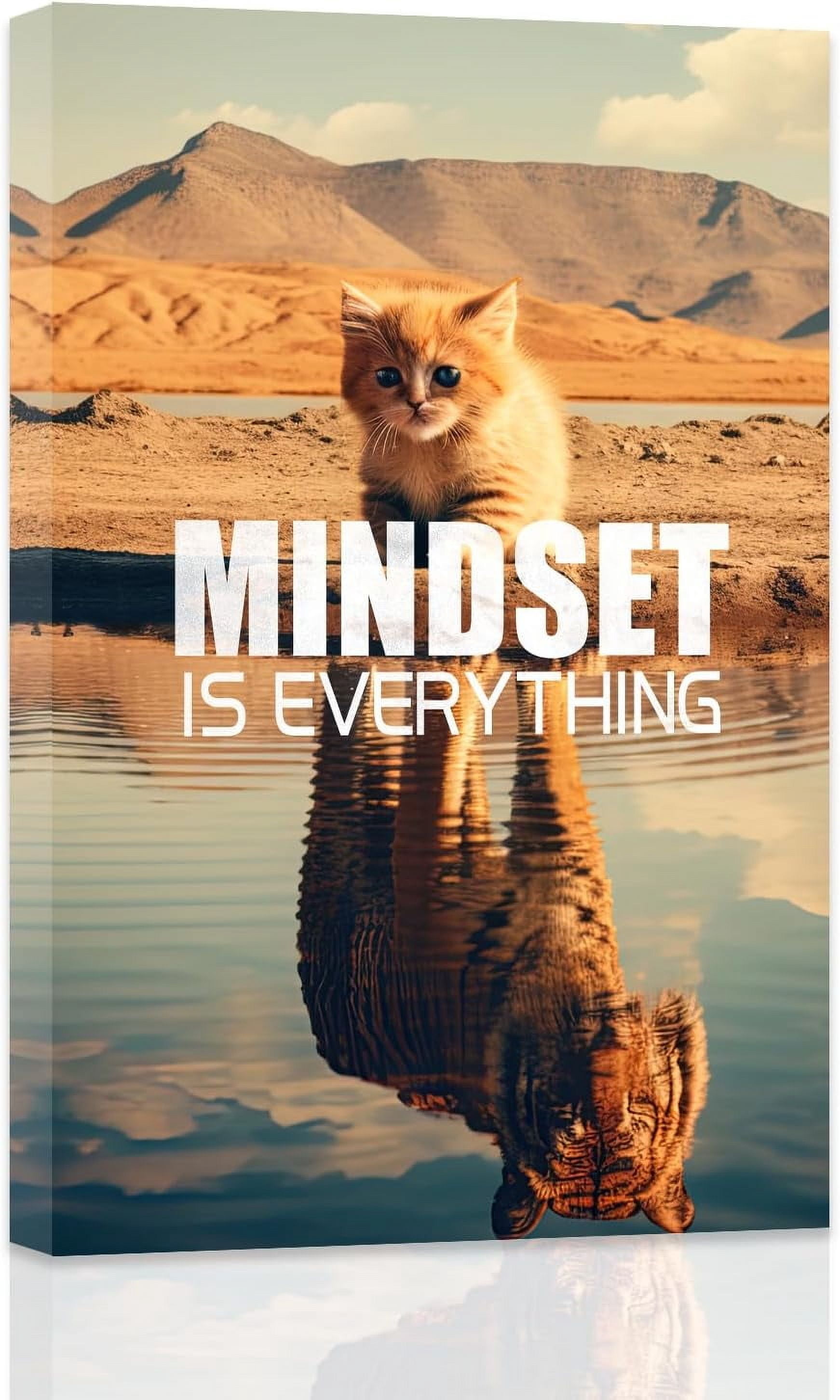 AABERIC Inspirational Quotes Wall Art Cat Tiger Motivational Poster ...