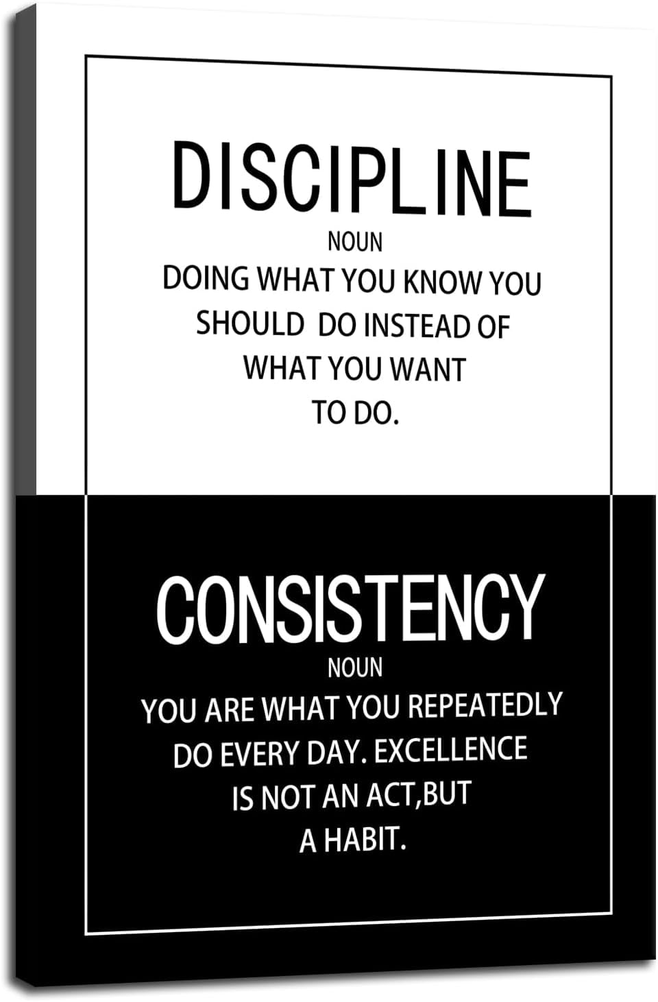 AABERIC Inspirational Wall Art Discipline Consistency Noun Motivational ...