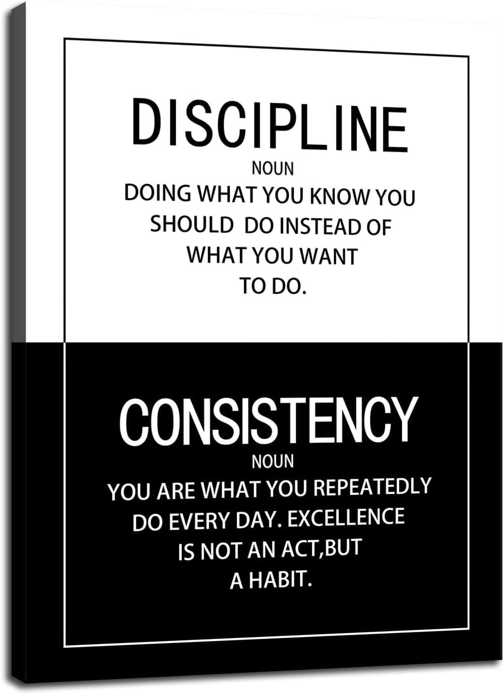 AABERIC Inspirational Wall Art Discipline Consistency Noun Motivational ...