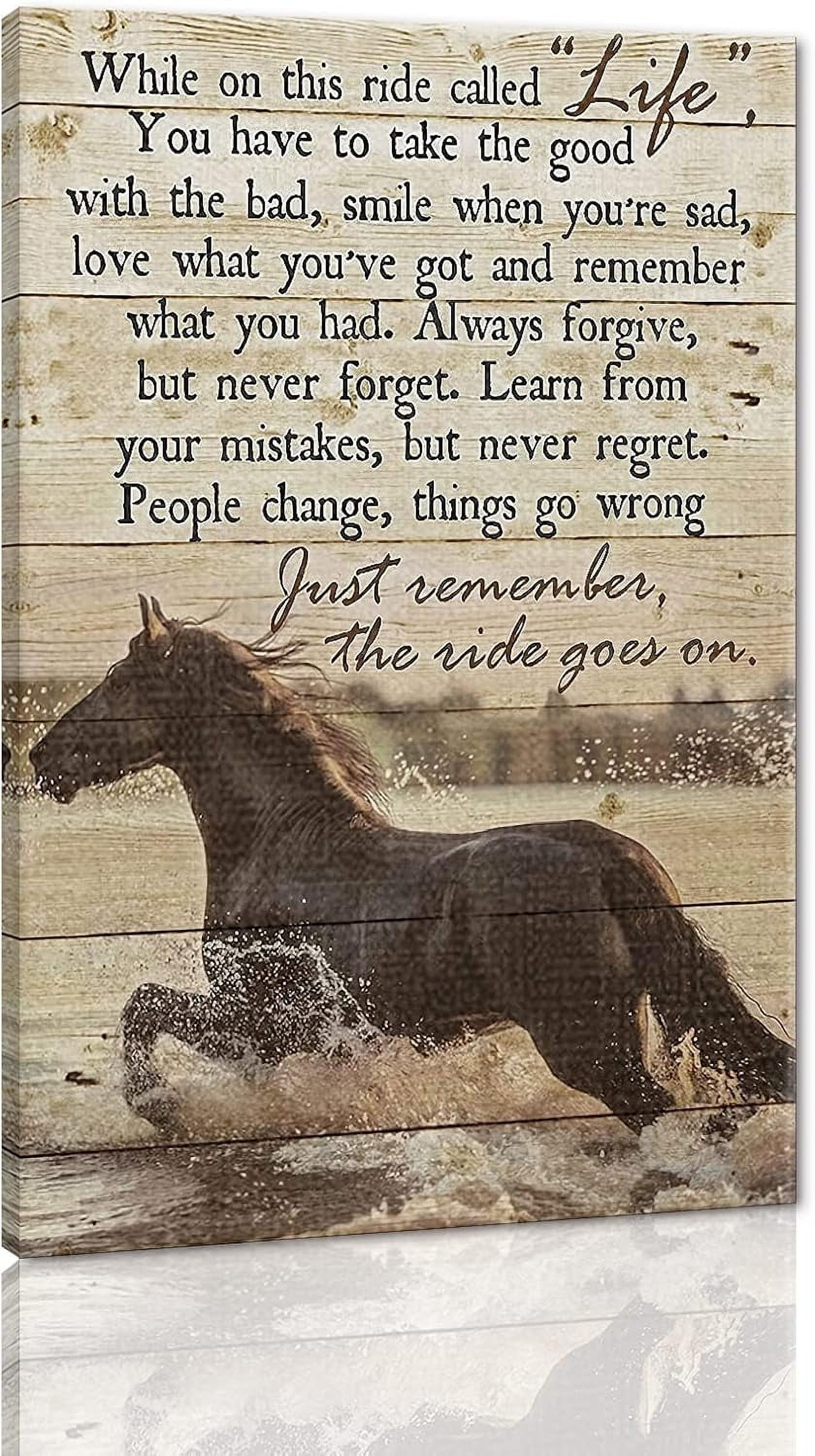 AABERIC Inspirational Wall Art Horses Painting on Canvas, Motivational ...