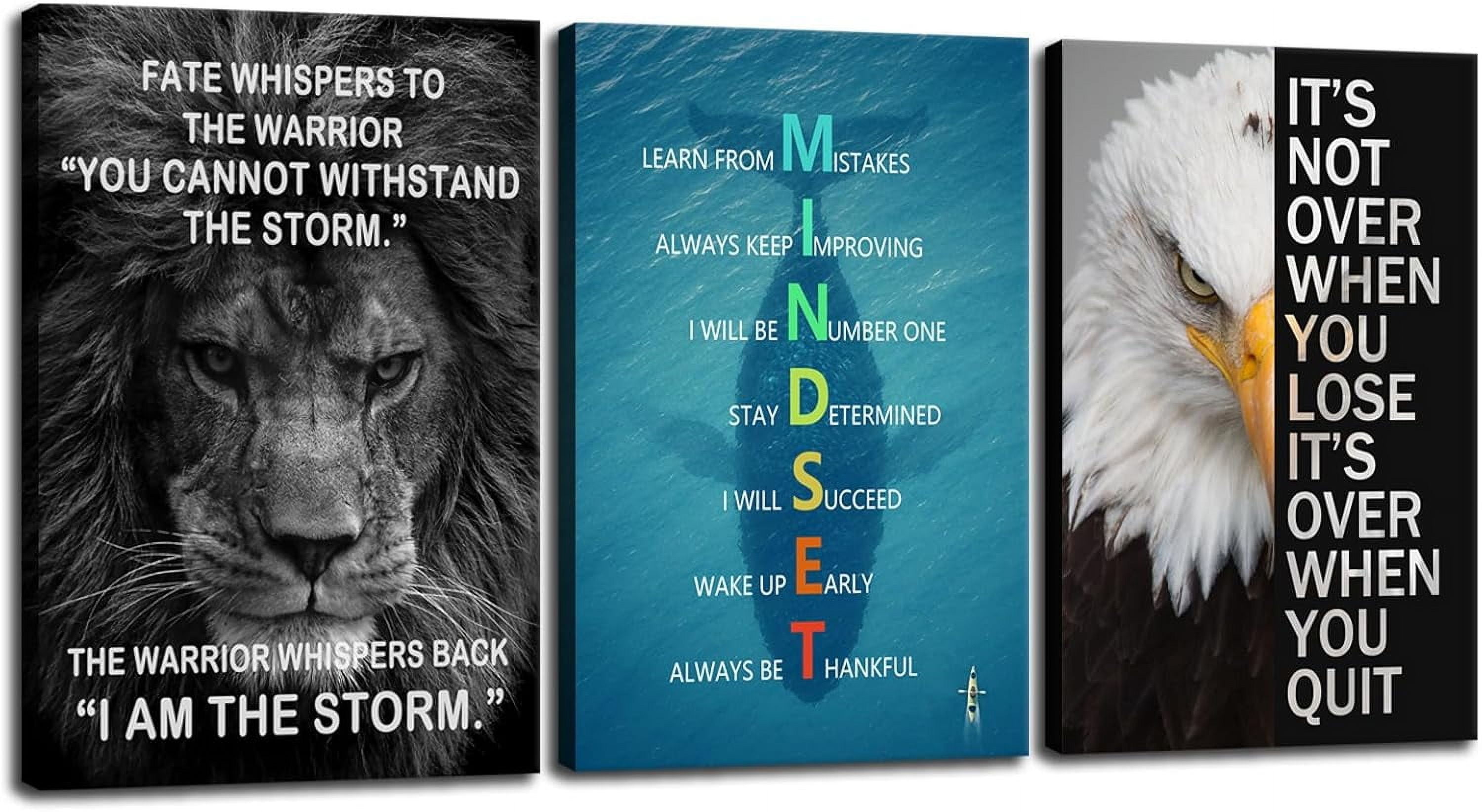 AABERIC Inspirational Wall Art Office Quotes Mindset Theme Wall Decor ...