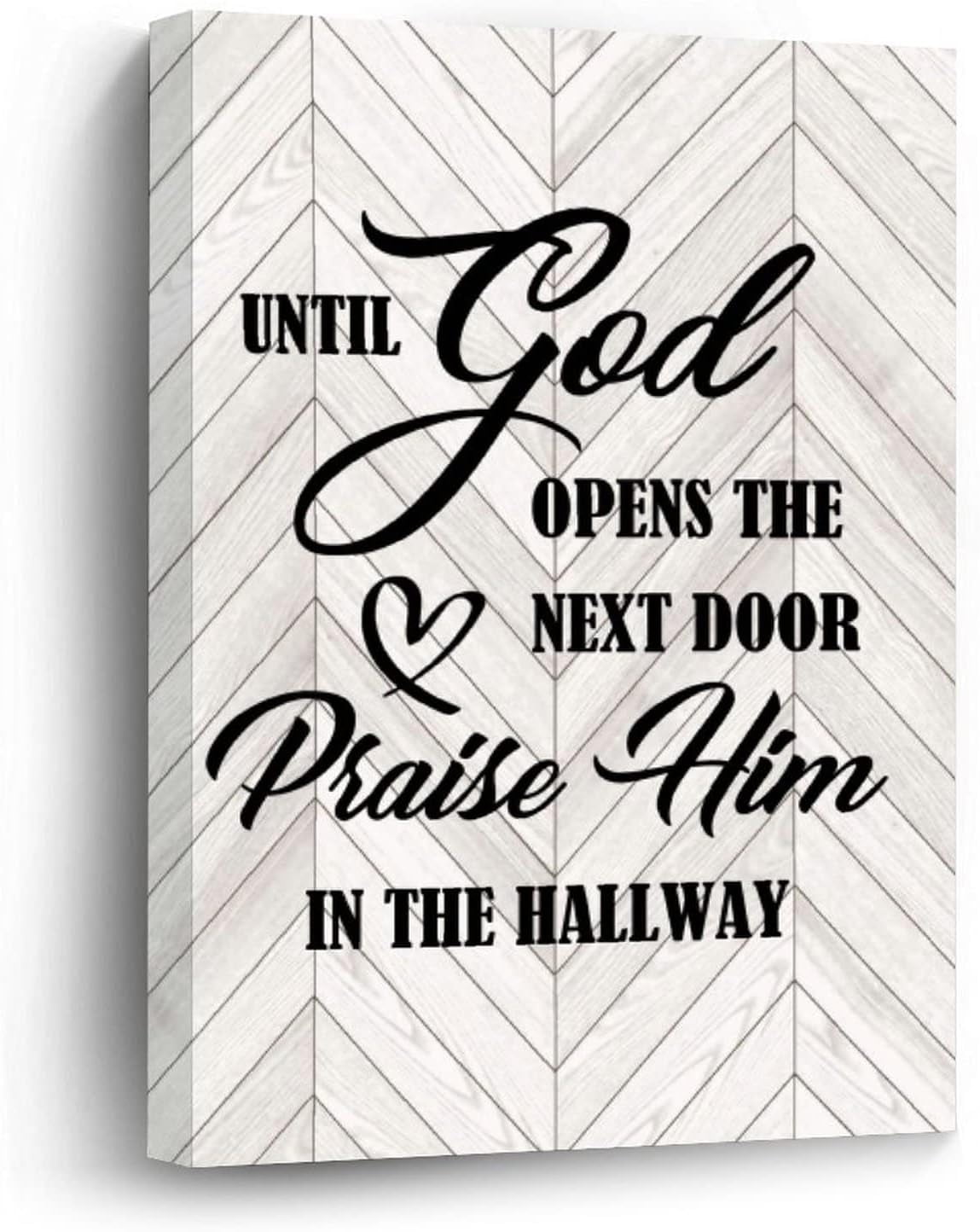 AABERIC Inspiring Canvas Wall Art Painting, Until God Opens The Next ...