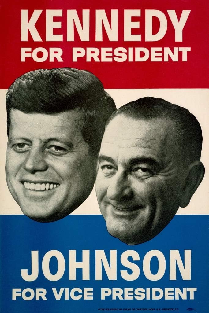 AABERIC JFK John F Kennedy Lyndon Johnson Campaign Wall Art Poster Room ...