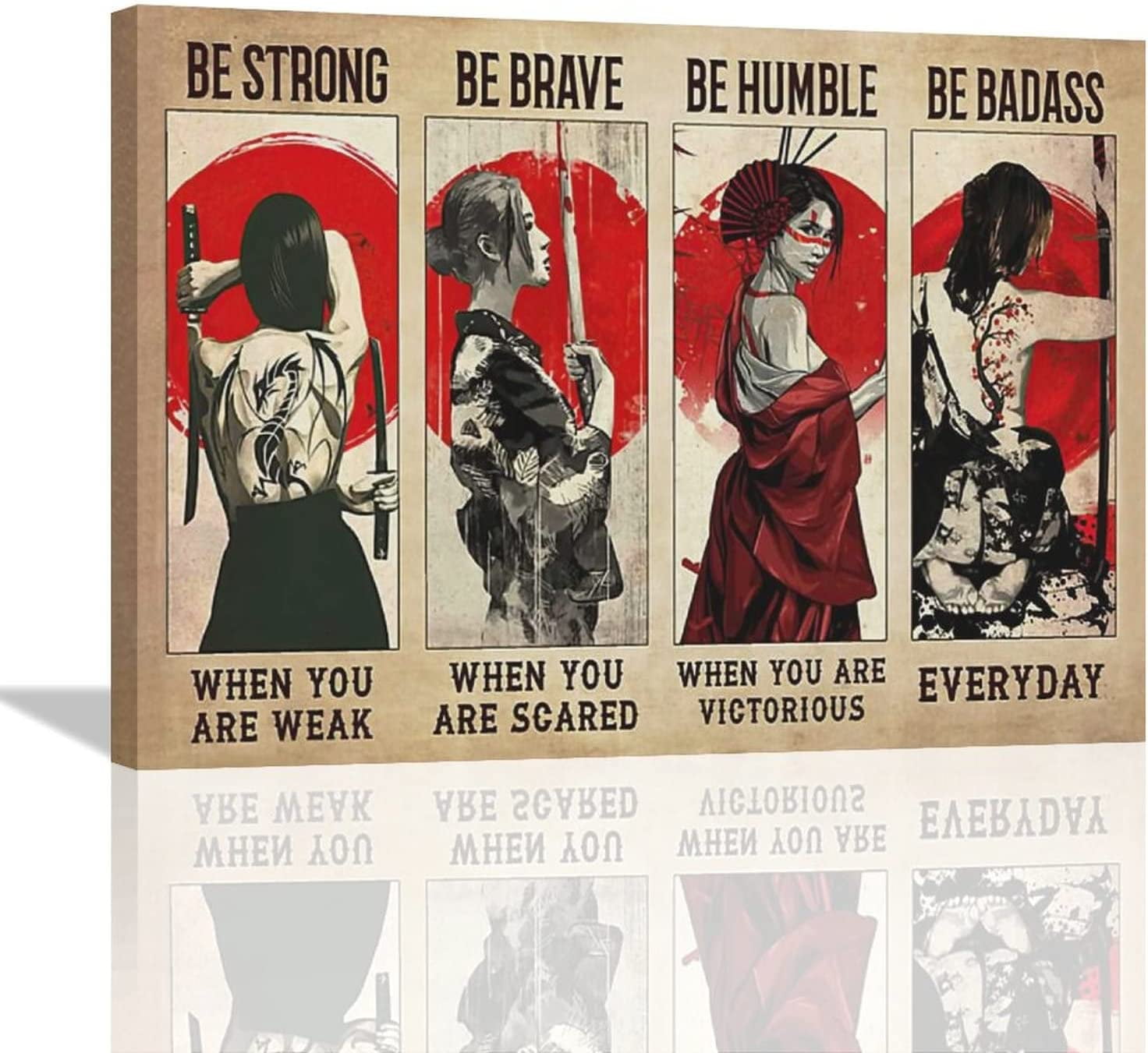 AABERIC Japanese Samurai Girl Wall Art Female Samurai Pictures Wall ...