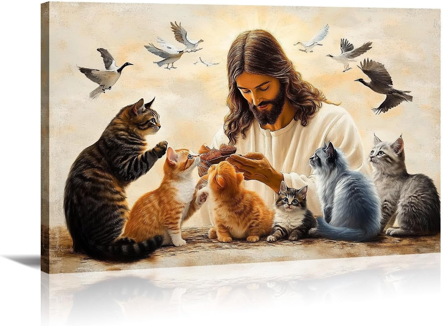 AABERIC Jesus Canvas Art Christ Wall Decor Posters God Surrounded By ...