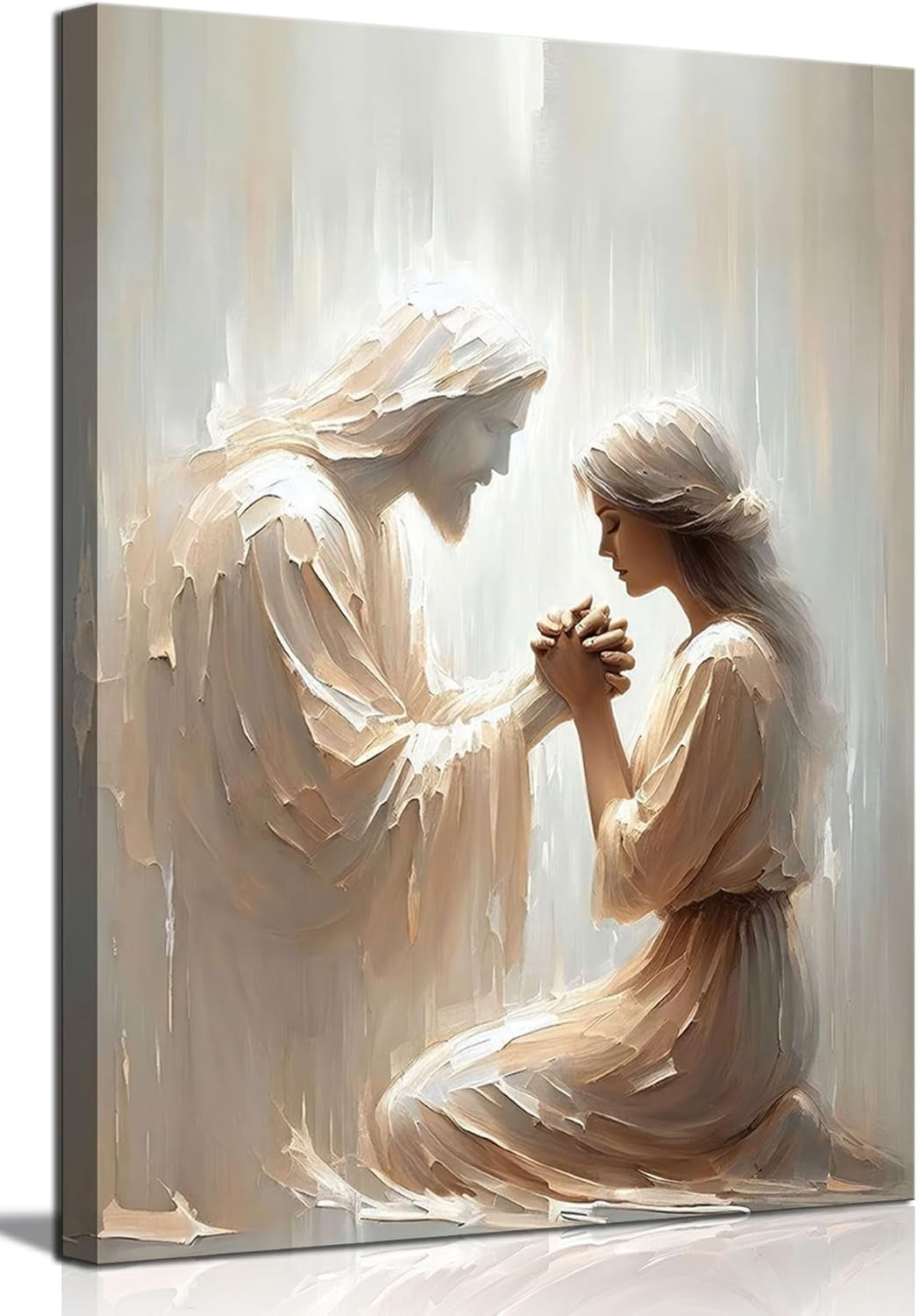 AABERIC Jesus Canvas Wall Art Christian Jesus and Woman Prayer wall ...