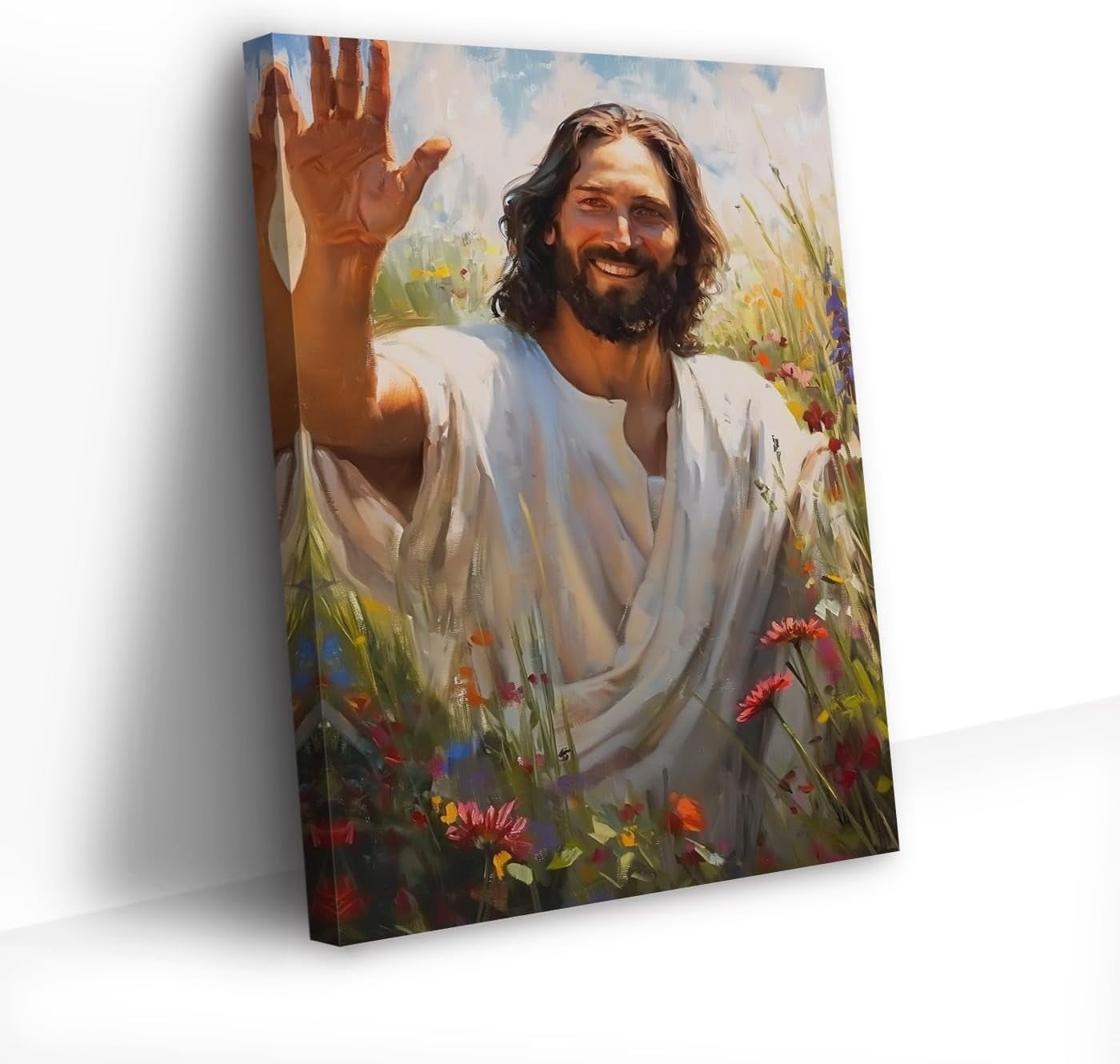 AABERIC Jesus Canvas Wall Art Smile Jesus Pictures Prints Christian ...