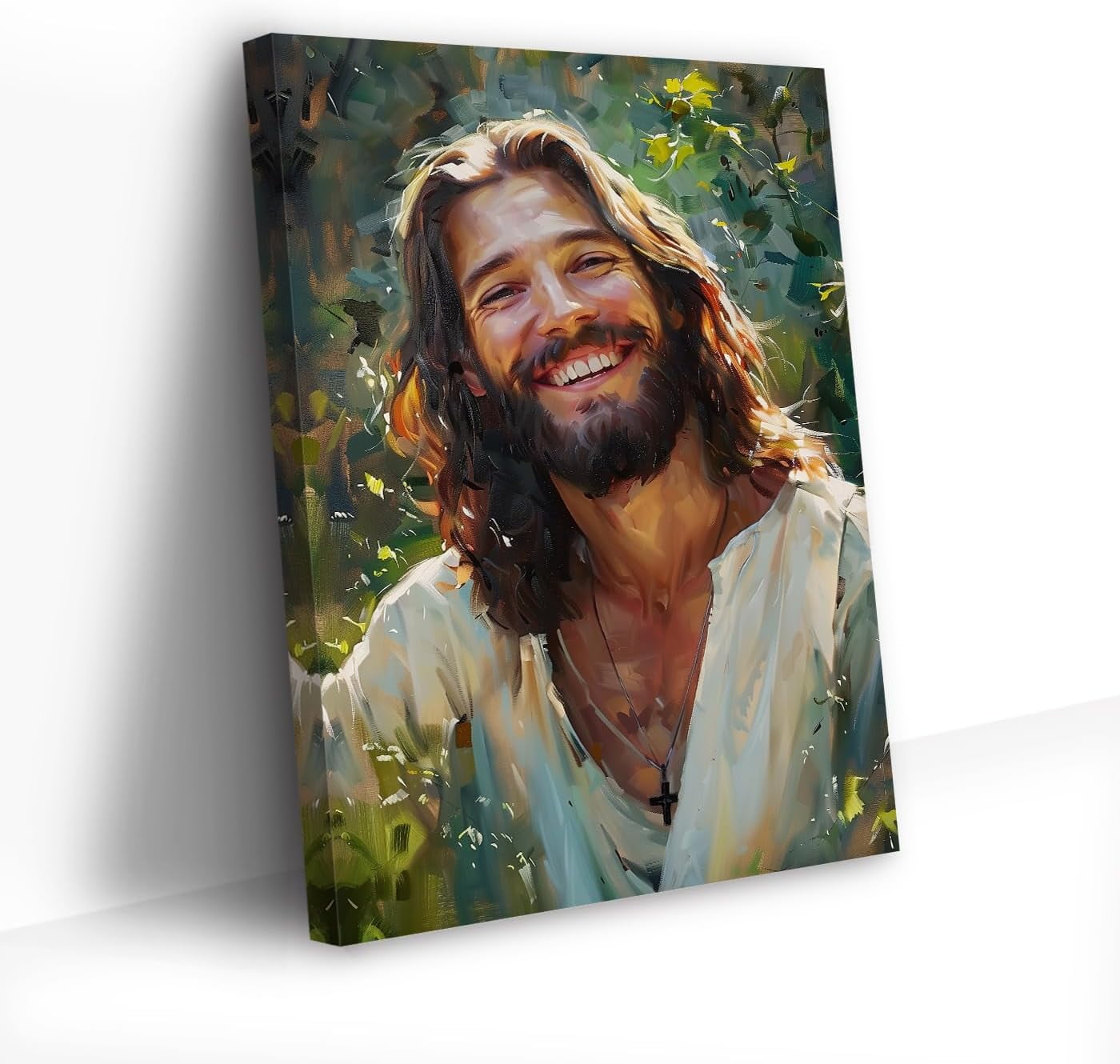 AABERIC Jesus Canvas Wall Art Smile Pictures Prints Christian Spiritual ...