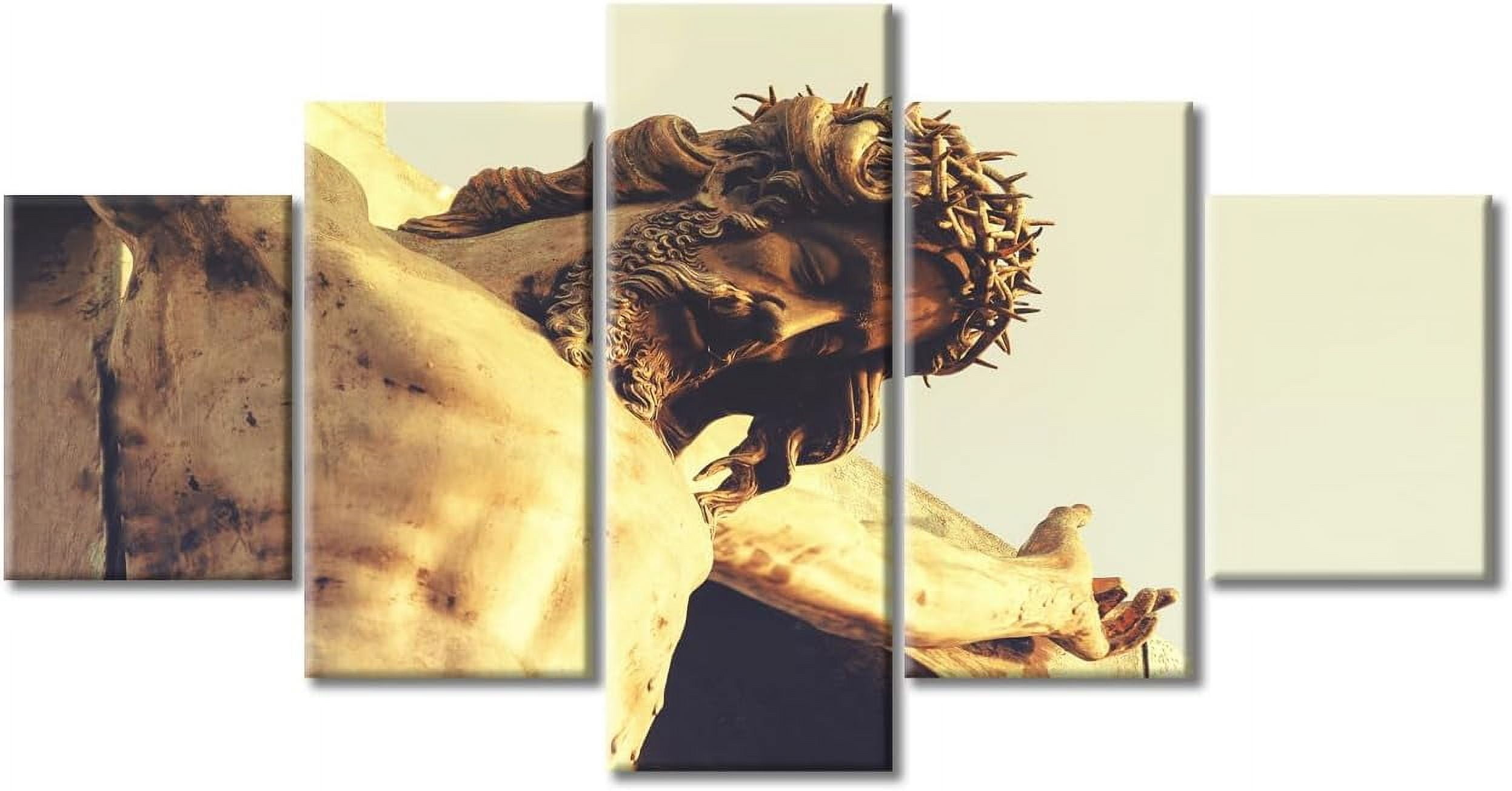 AABERIC Jesus Christ Artwork Wall Decor Posters and Prints 5 Panels Jesus Christ in a Crown of ...