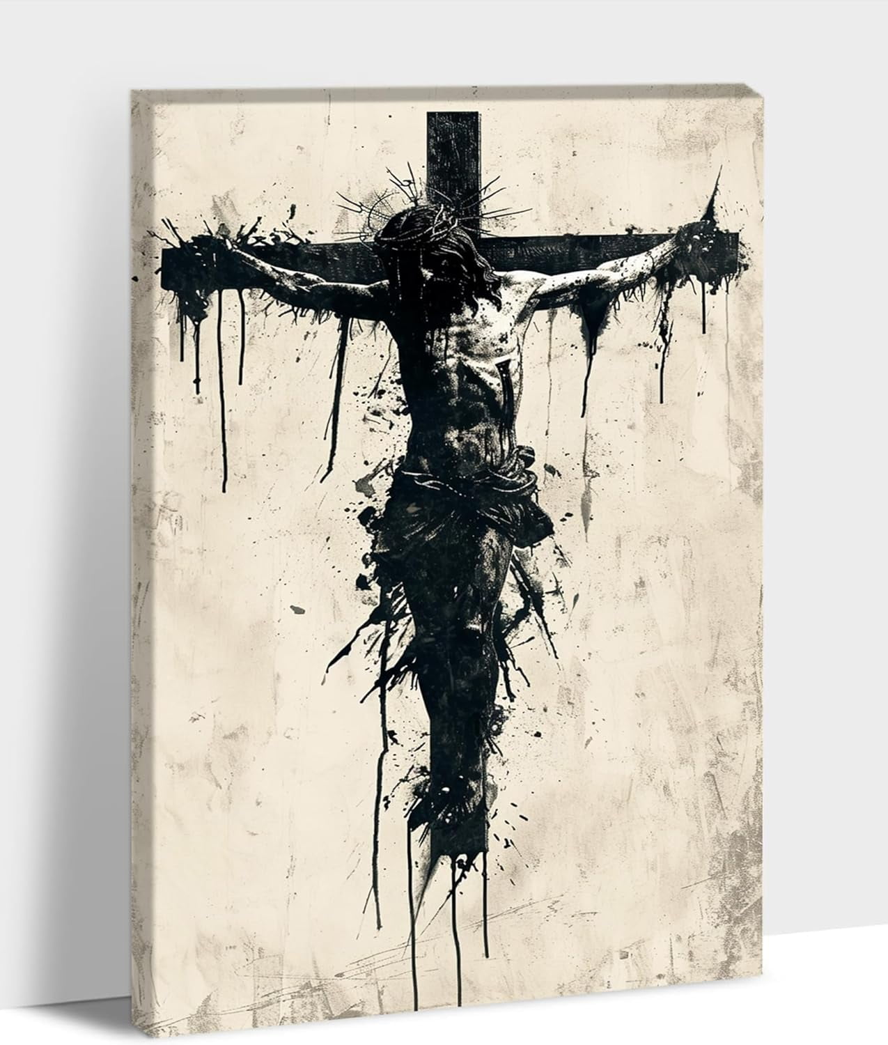 AABERIC Jesus Christ Cross Canvas Wall Art, Religious Christian Canvas ...