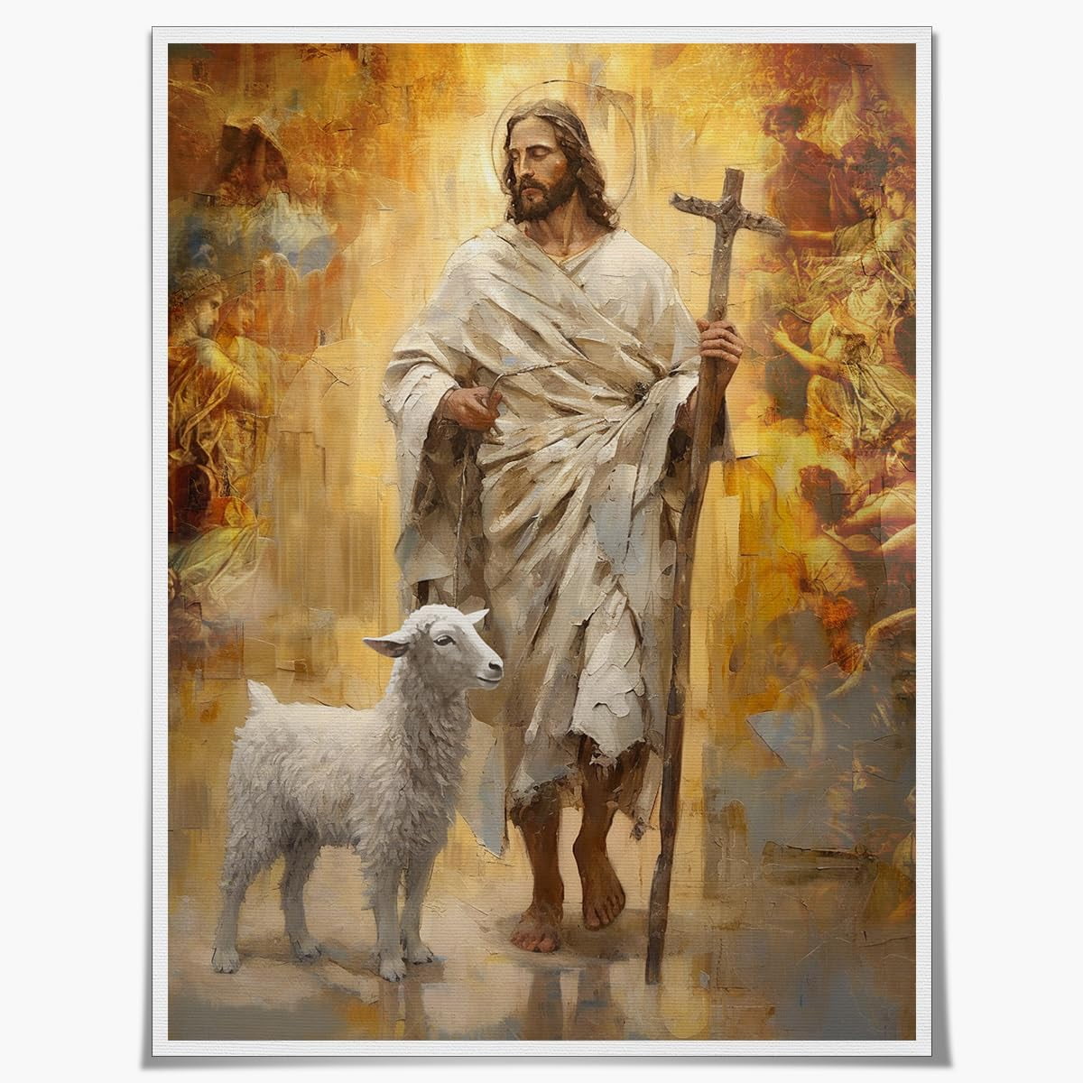 AABERIC Jesus Christ Oil Painting Renaissance Wall Art The Good ...