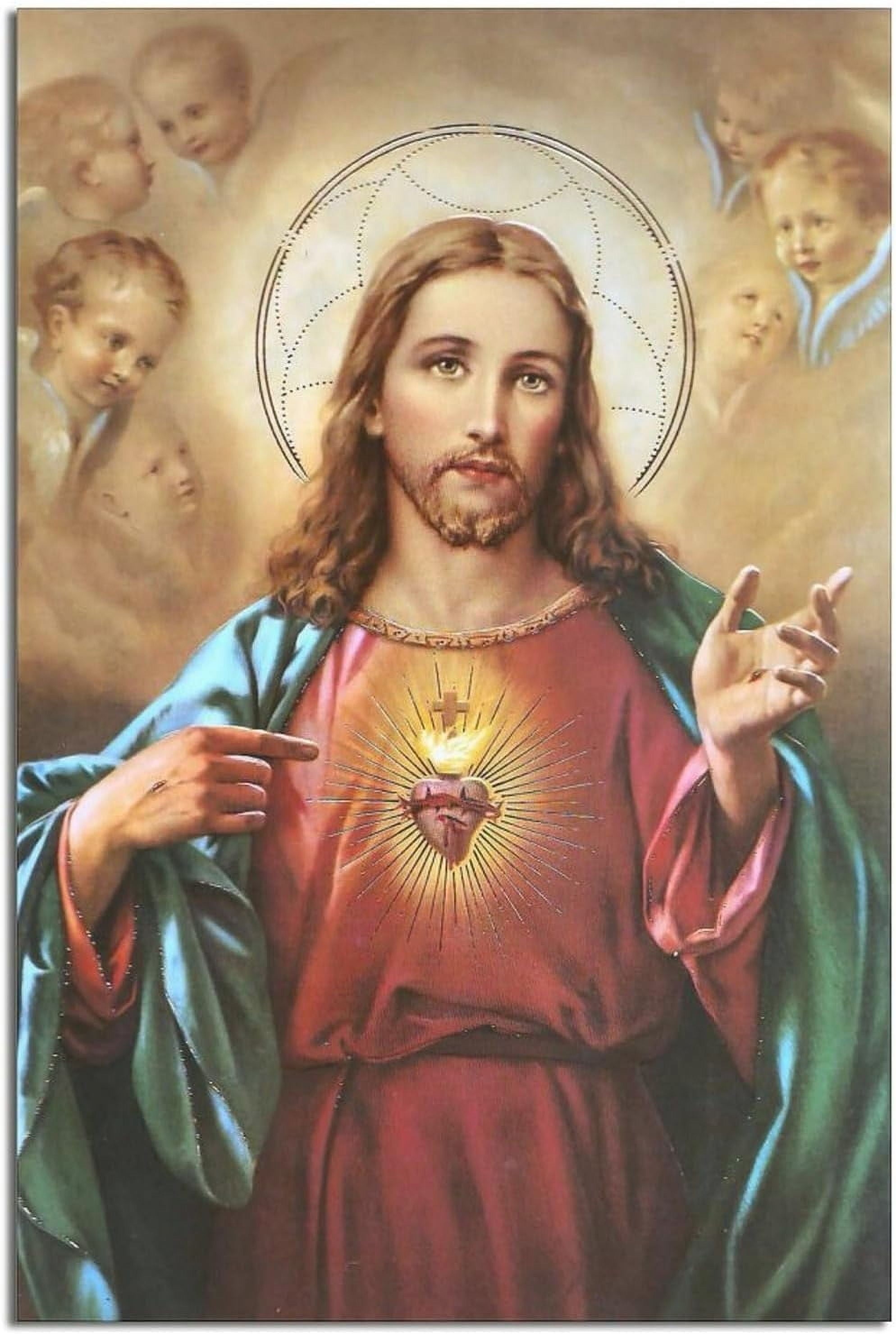 AABERIC Jesus Christ Poster Sacred Heart of Jesus Poster Picture Canvas ...