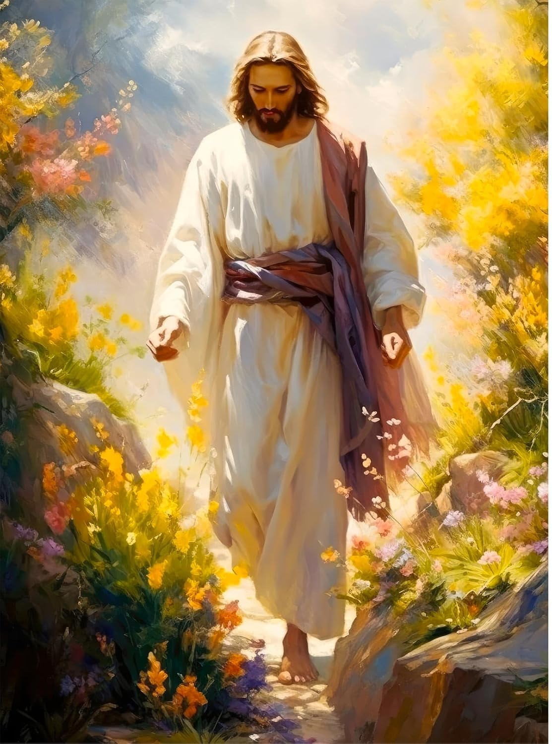 AABERIC Jesus Christian Canvas Painting Wall Art Canvas Picture Poster ...