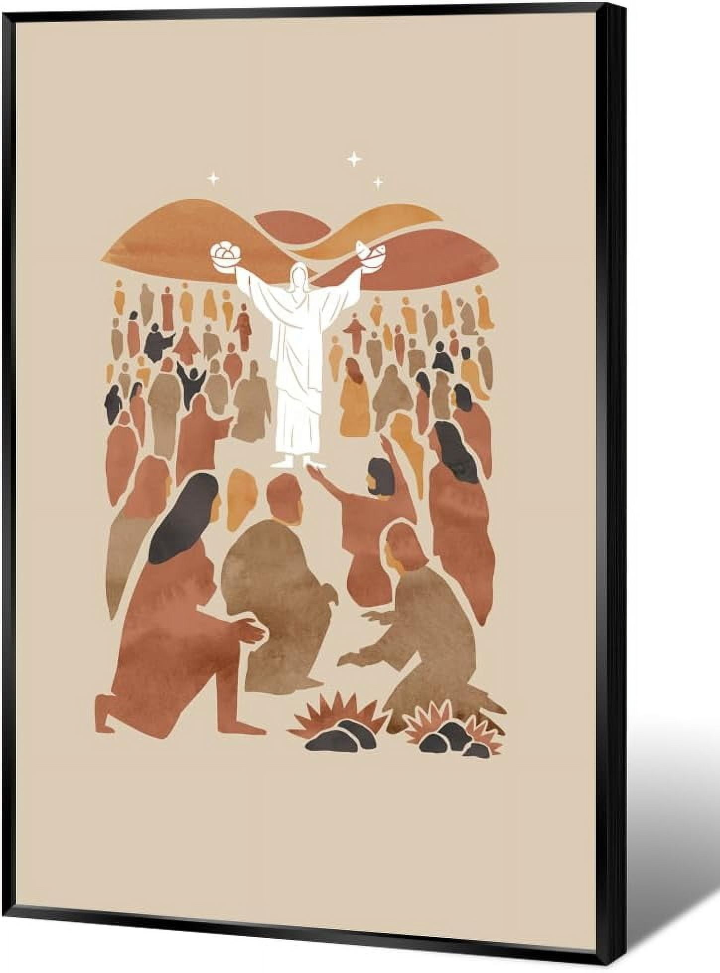 AABERIC Jesus Christian Scripture Canvas Wall Art Minimalist Boho ...