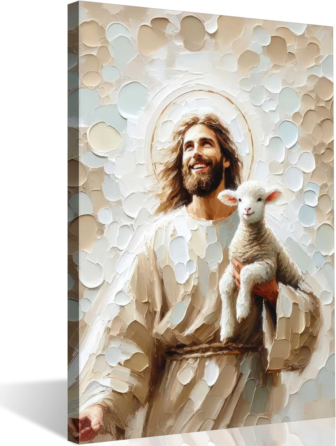 AABERIC Jesus and Lamb Canva Wall Art Modern Jesus Bible Poster Picture ...