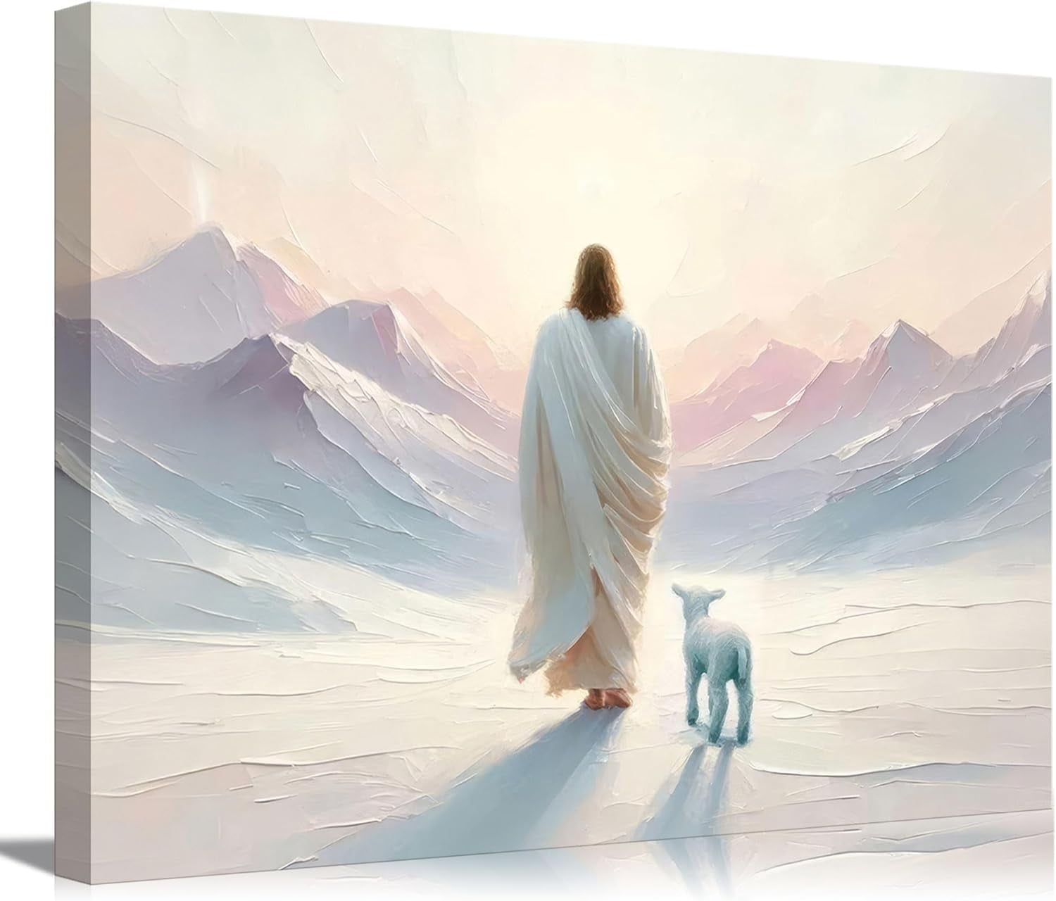 AABERIC Jesus Leaves The 99 Sheep Canvas Wall Art Christian Jesus Lamb ...