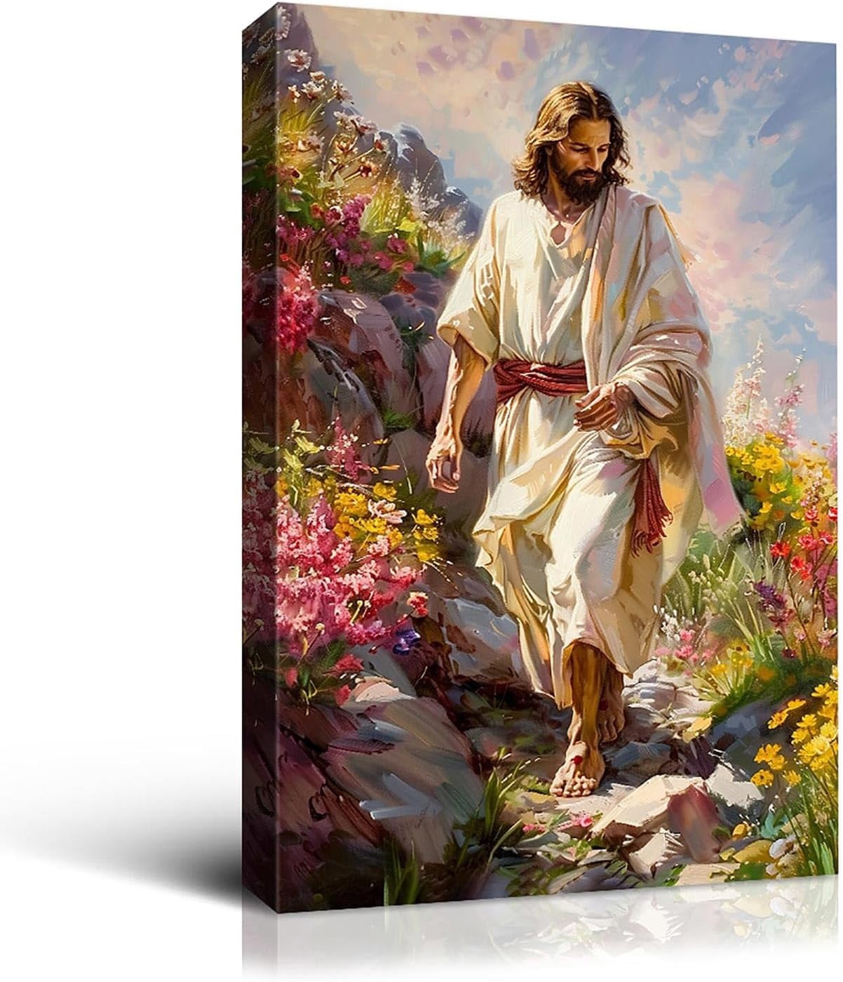 AABERIC Jesus Painting Wall Art, esus Poster Jesus Walking on the ...
