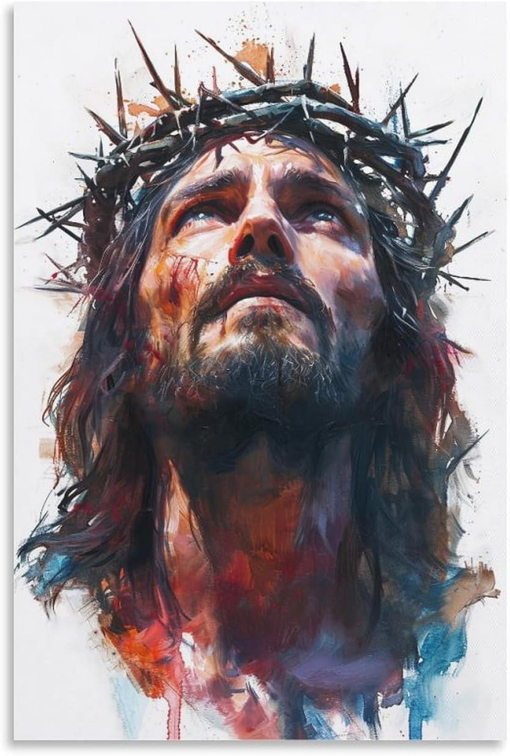 AABERIC Jesus Persecution Wall Art Crown of Thorns Christ Poster God ...