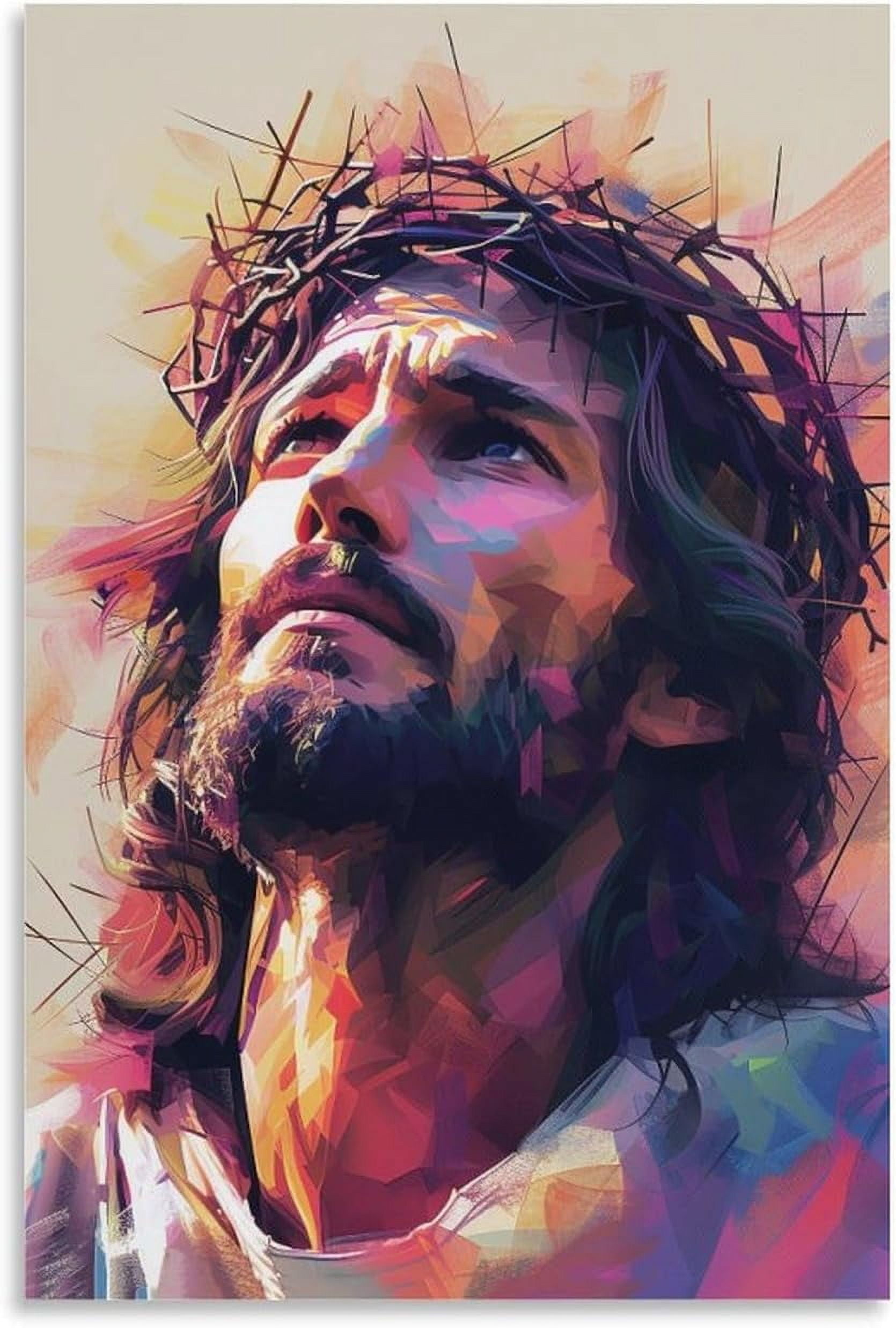 AABERIC Jesus Persecution Wall Art Crown of Thorns Christ Poster God ...