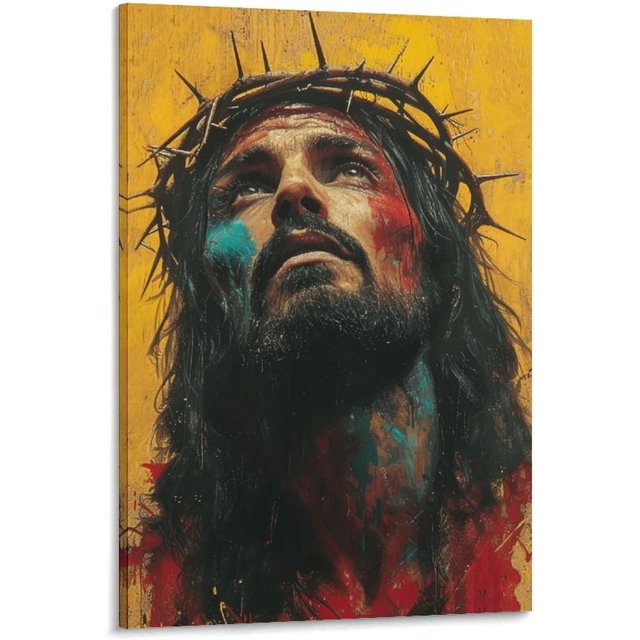AABERIC Jesus Persecution Wall Art Crown of Thorns Christ Poster God ...