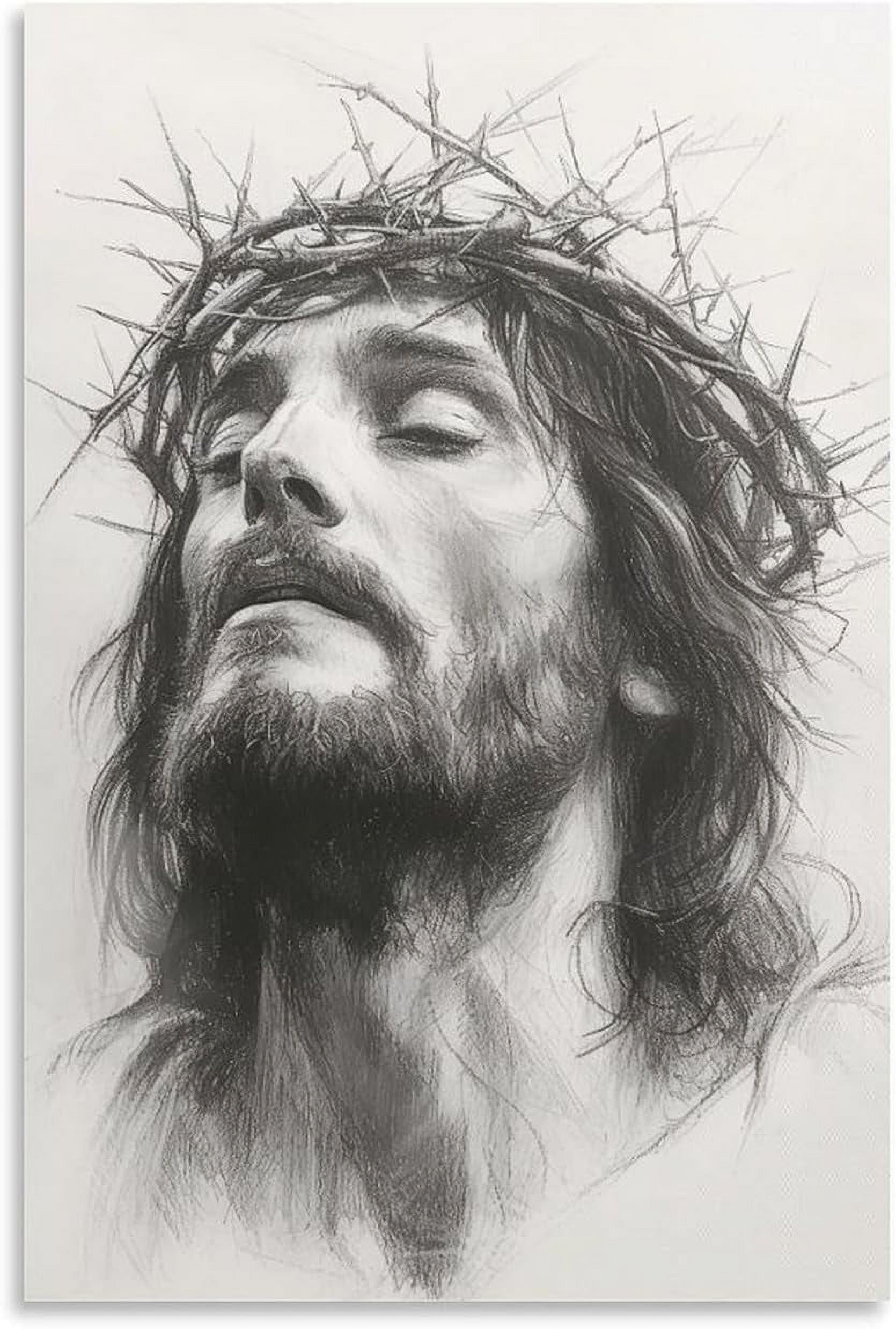 AABERIC Jesus Persecution Wall Art Crown of Thorns Christ Poster God ...