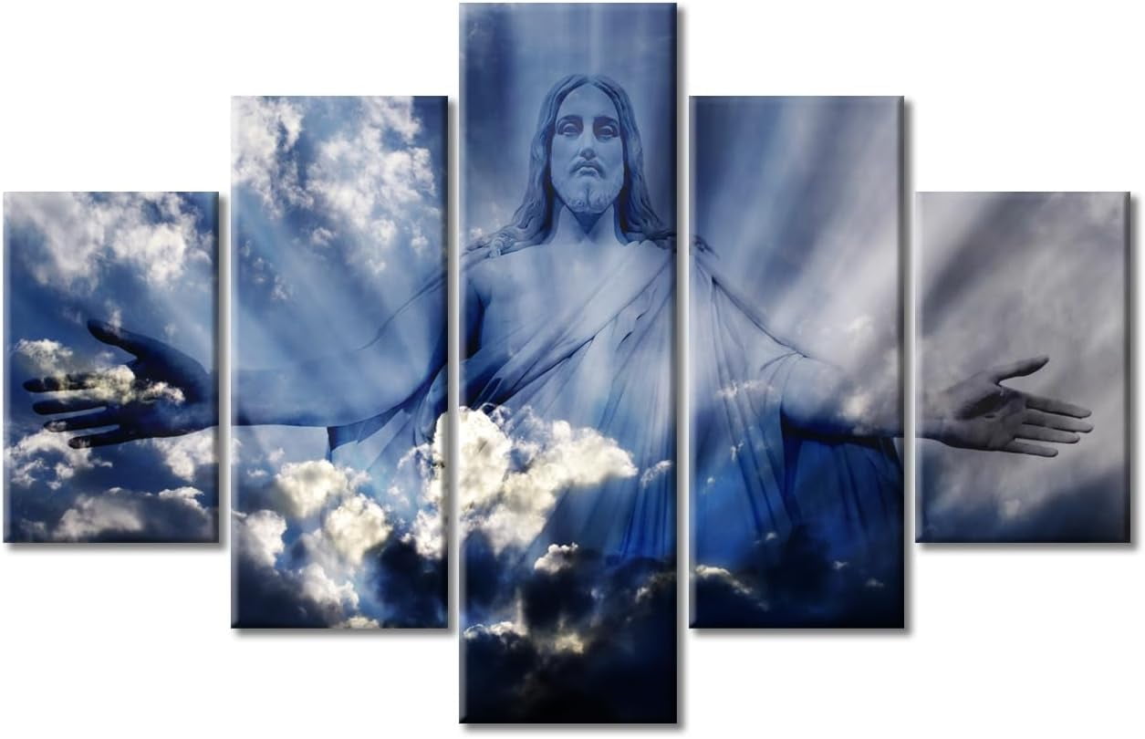 AABERIC Jesus Praying Posters & Prints Wall Art 5 Piece Christian Art ...