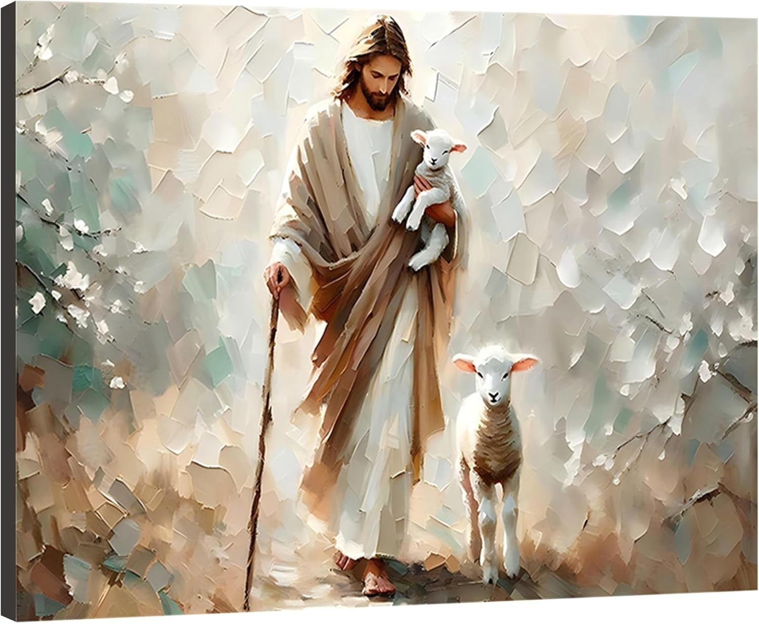 AABERIC Jesus and Sheep Print Christian Wall Art, Religion Picture ...