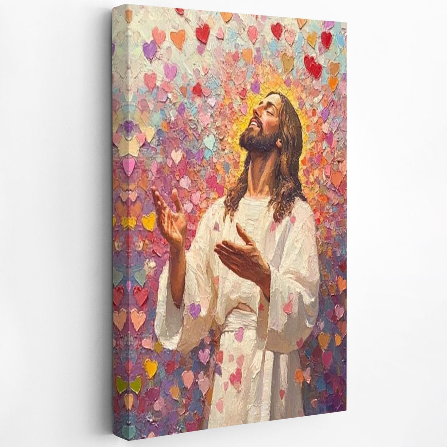AABERIC Jesus Surrounded by Love Smiling Christ Praying Christian Wall ...
